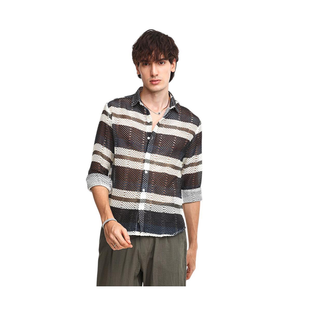 Click here for Campus Sutra Mens Navy Blue Contrast Panel Knit Sh... prices