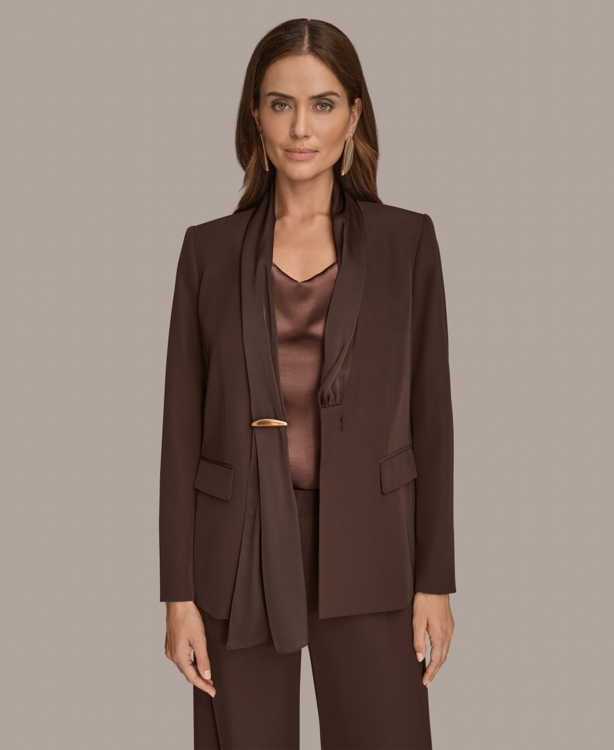 Click here for Donna Karan New York Womens Petites Mixed Media Dr... prices