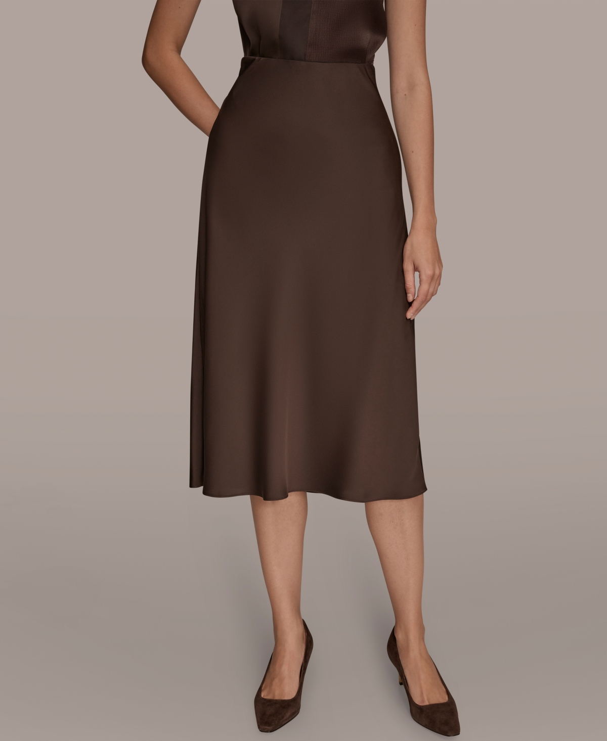 Click here for Donna Karan New York Womens Petites Satin A-Line M... prices