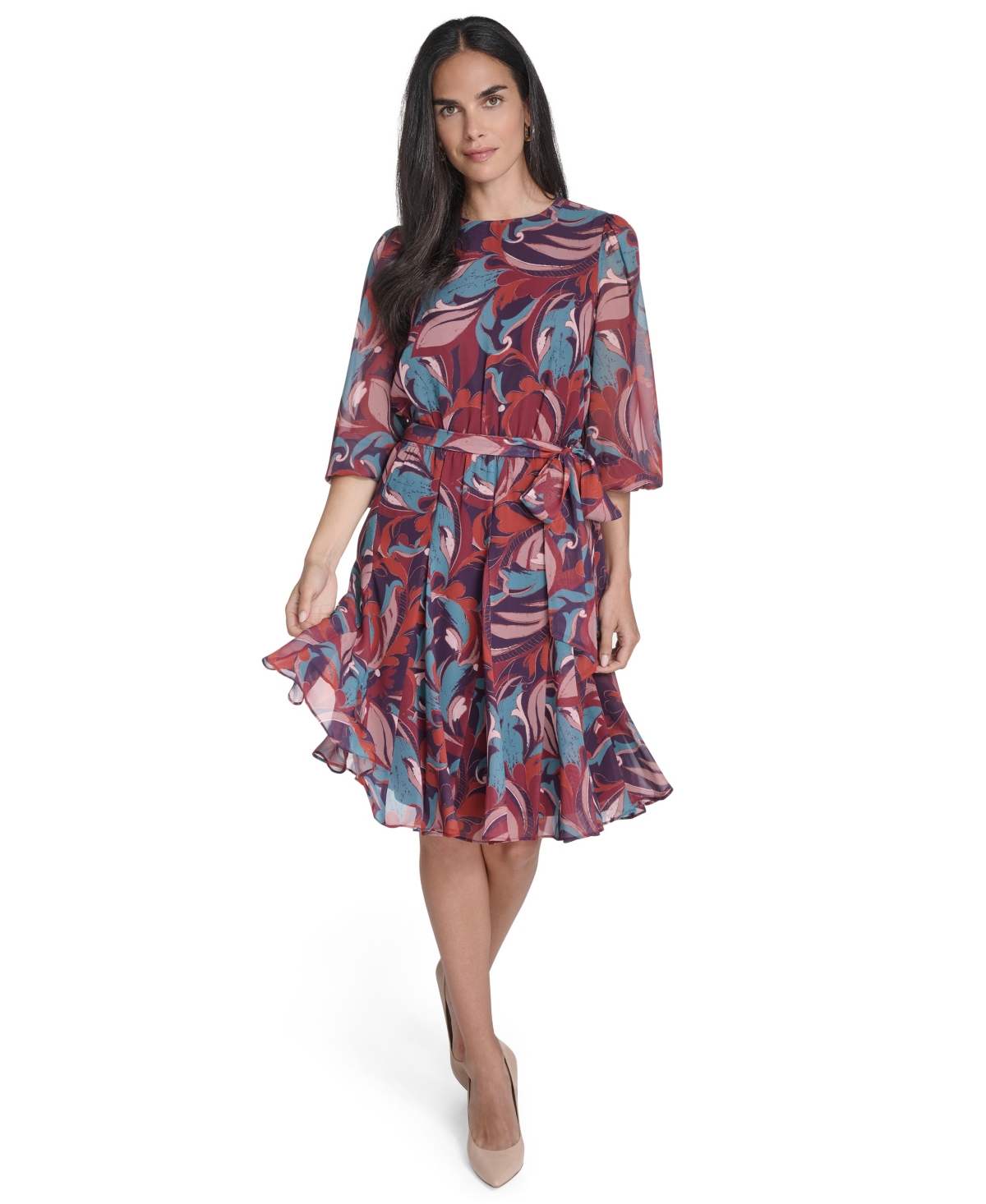 Click here for Jessica Howard Petite Printed Fit and Flare Chiffo... prices