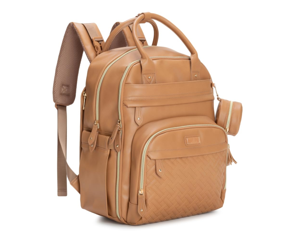 Click here for BabbleRoo Premium Faux Leather Diaper Bag Backpack... prices