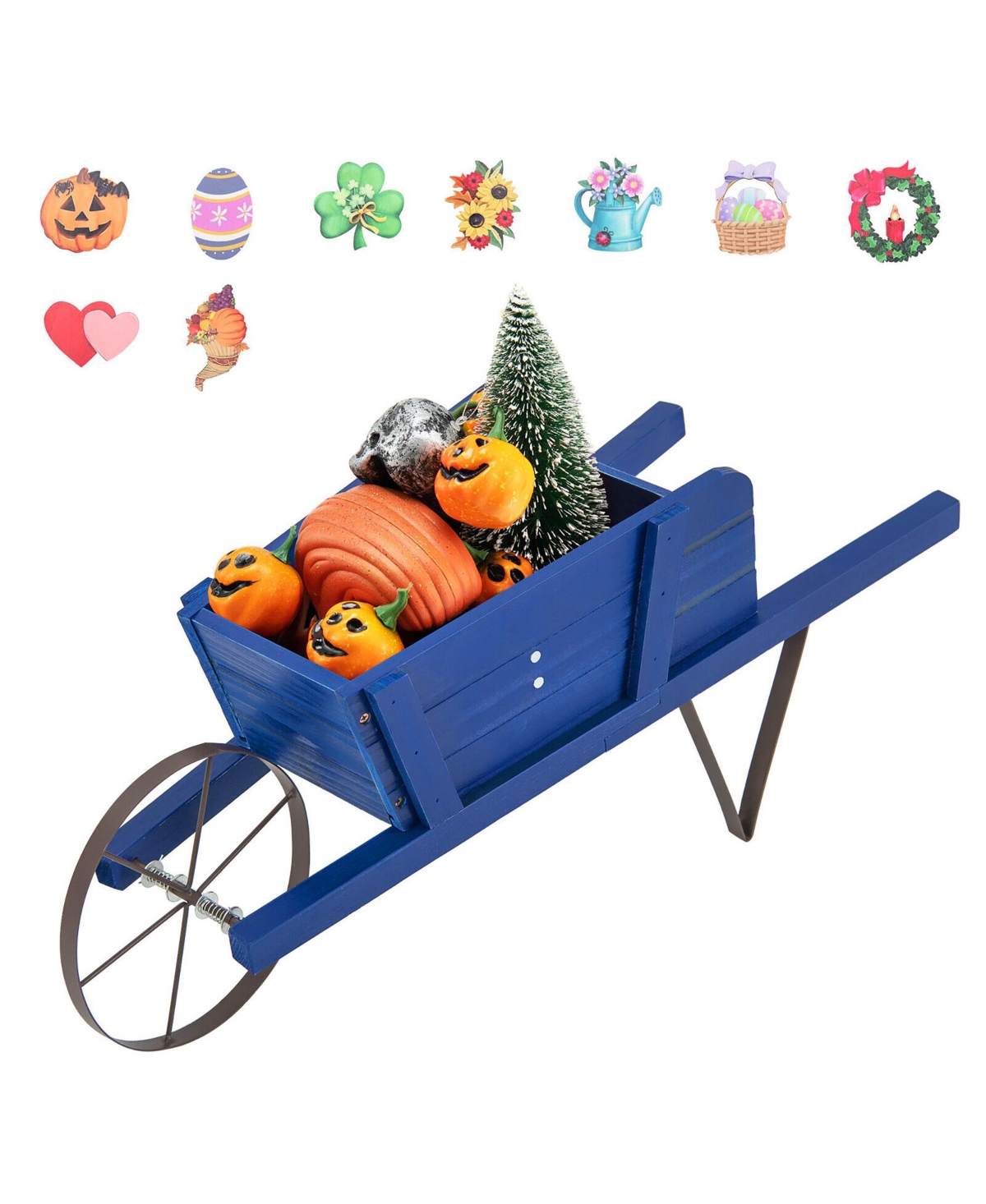 Click here for Gymax Wooden Wagon Planter Decorative Indoor/Outdo... prices