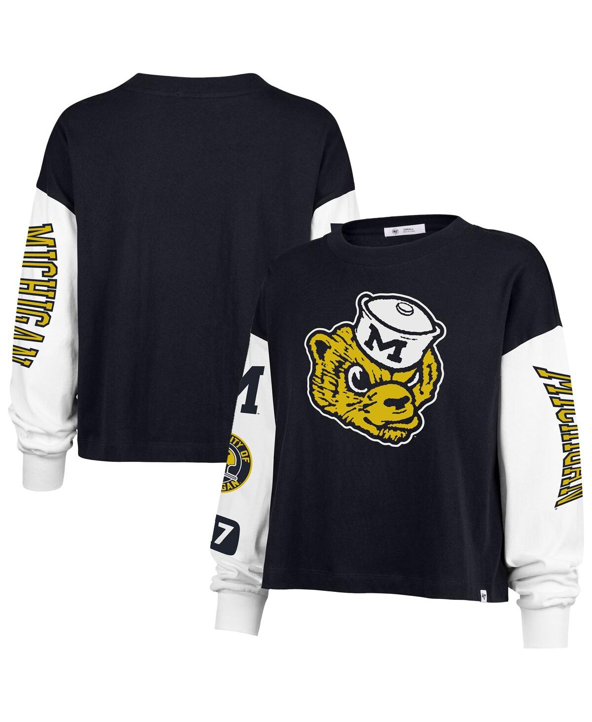 Click here for 47 Brand Womens Navy Michigan Wolverines Sydney Lo... prices