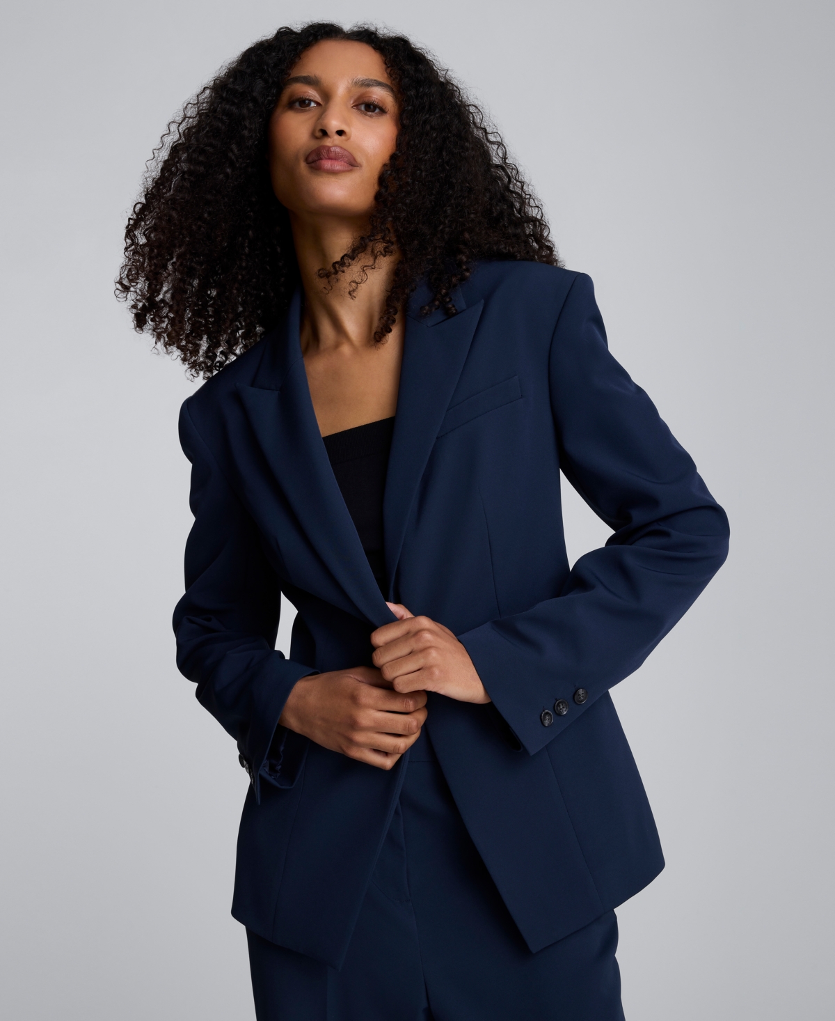 Click here for Kenneth Cole Womens Slim-fit Peak Lapel Blazer - B... prices