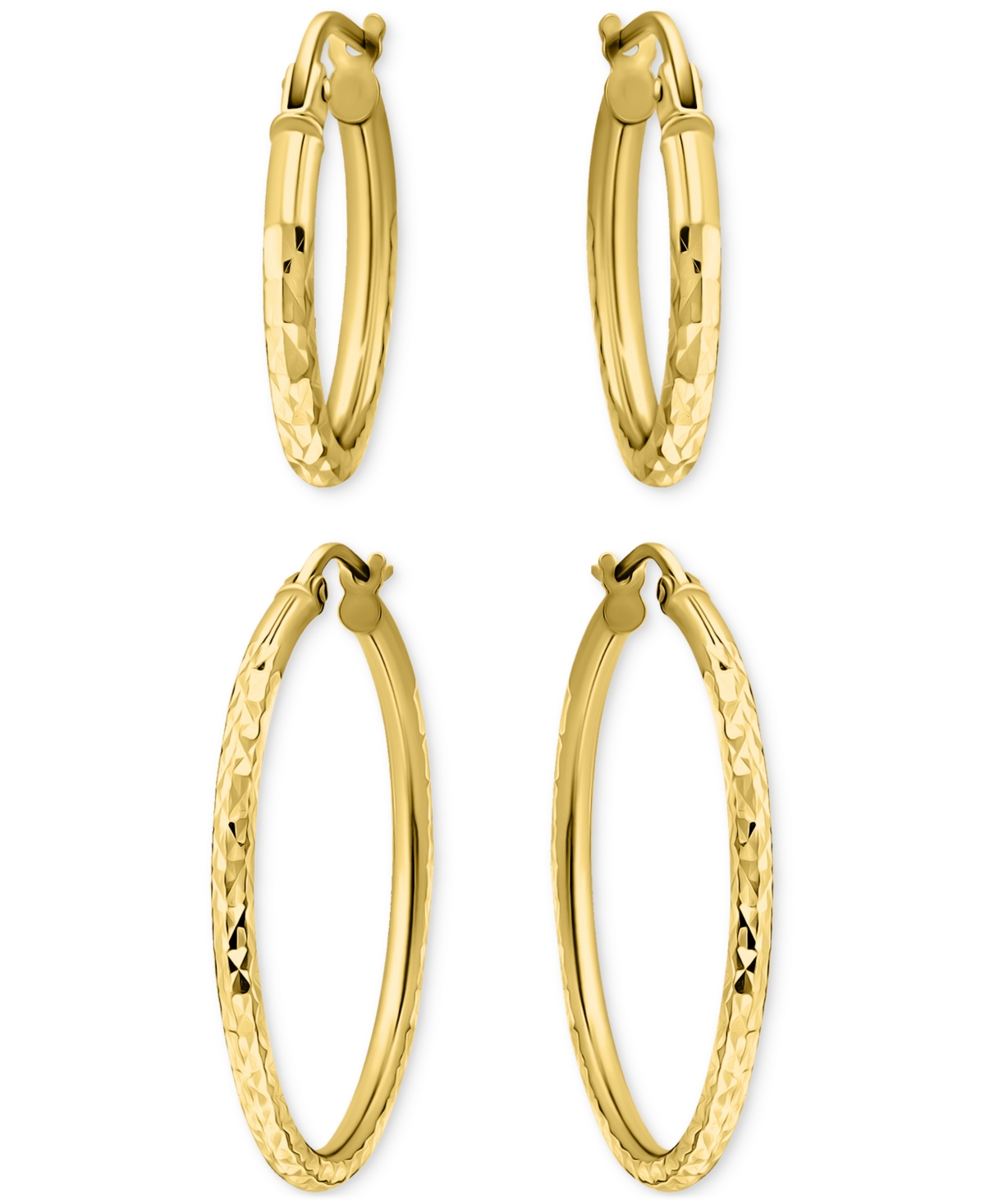 Click here for Giani Bernini 2-Pc. Set Textured Small Hoop Earrin... prices