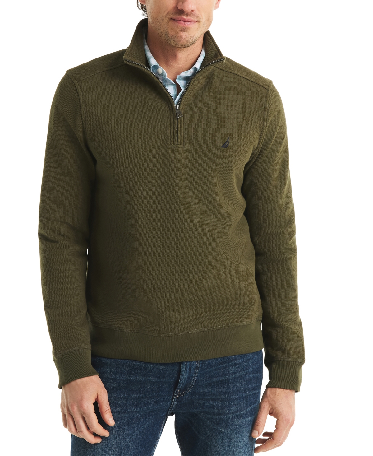 Click here for Nautica Mens Quarter-Zip Fleece Sweatshirt - Fores... prices