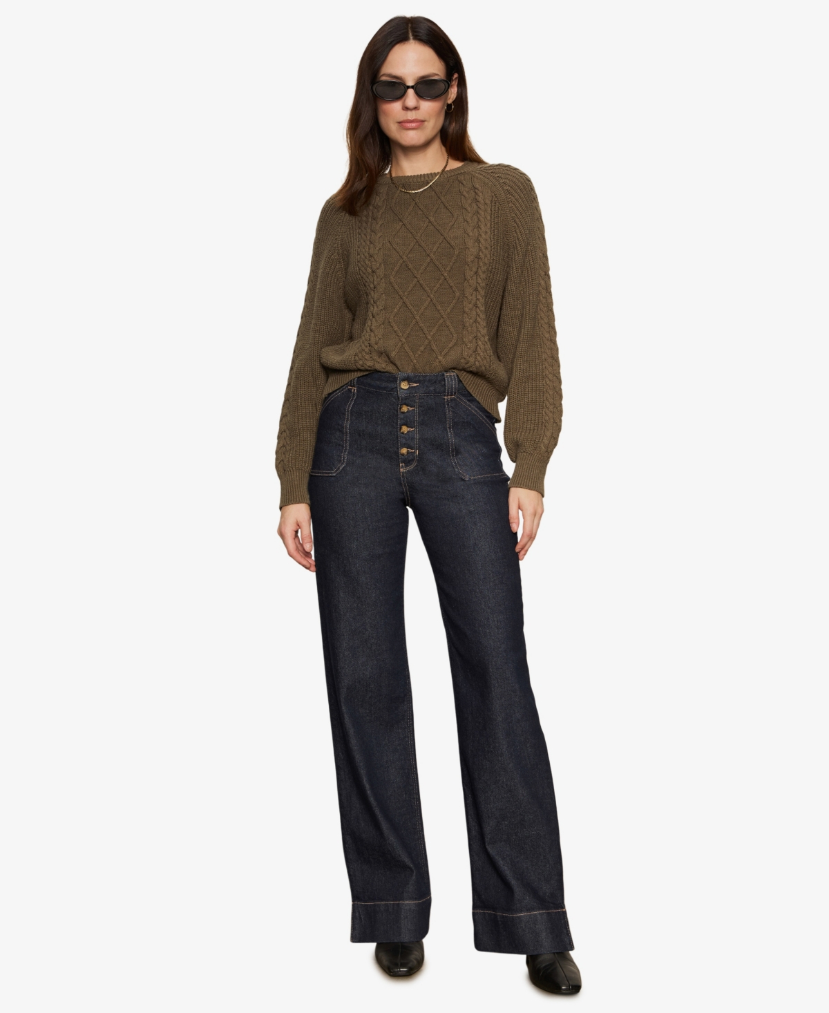 Click here for Sanctuary Womens Nomad Cable Popover Sweater - Kal... prices