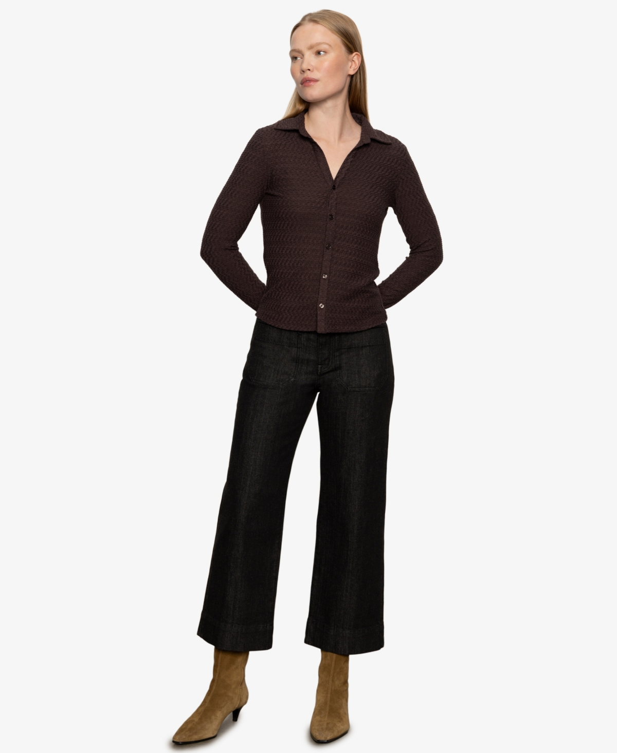 Click here for Sanctuary Womens Textured Knit Dreamgirl Top - Sem... prices
