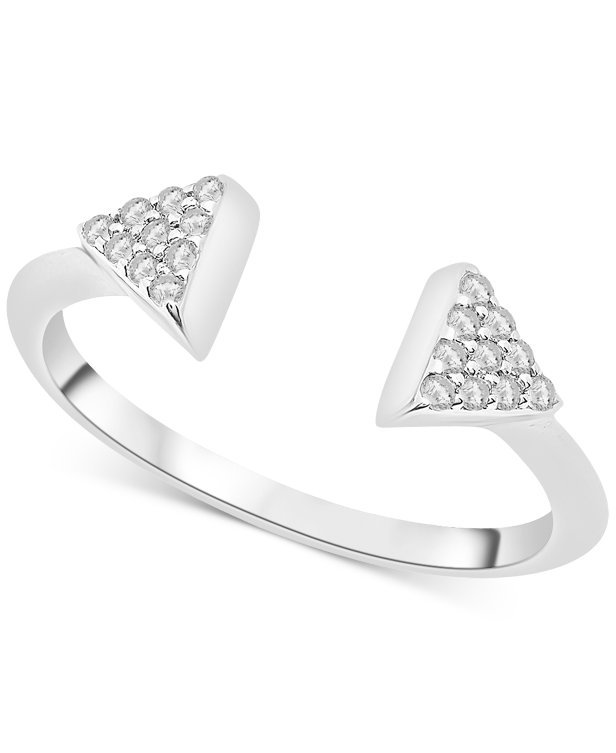 Click here for Diamond Triangle Cluster Cuff Ring (1/6 ct. t.w.)... prices