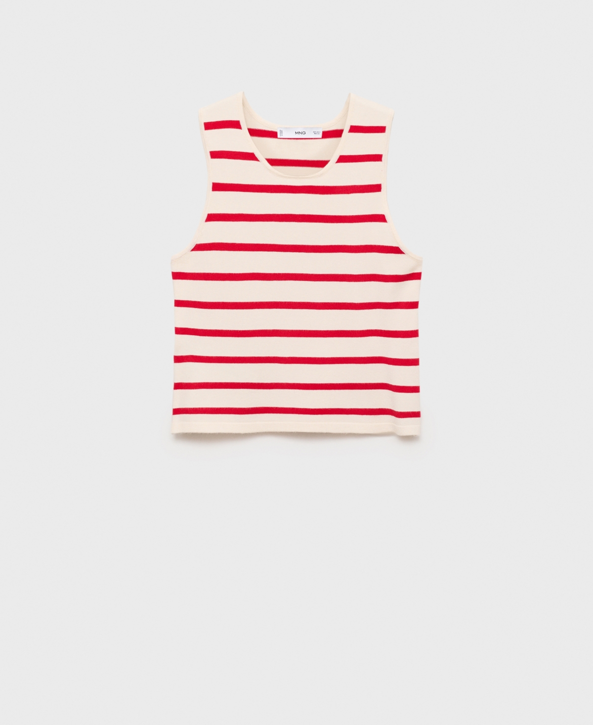 Click here for Mango Womens Striped Knitted Crop Top - Red prices