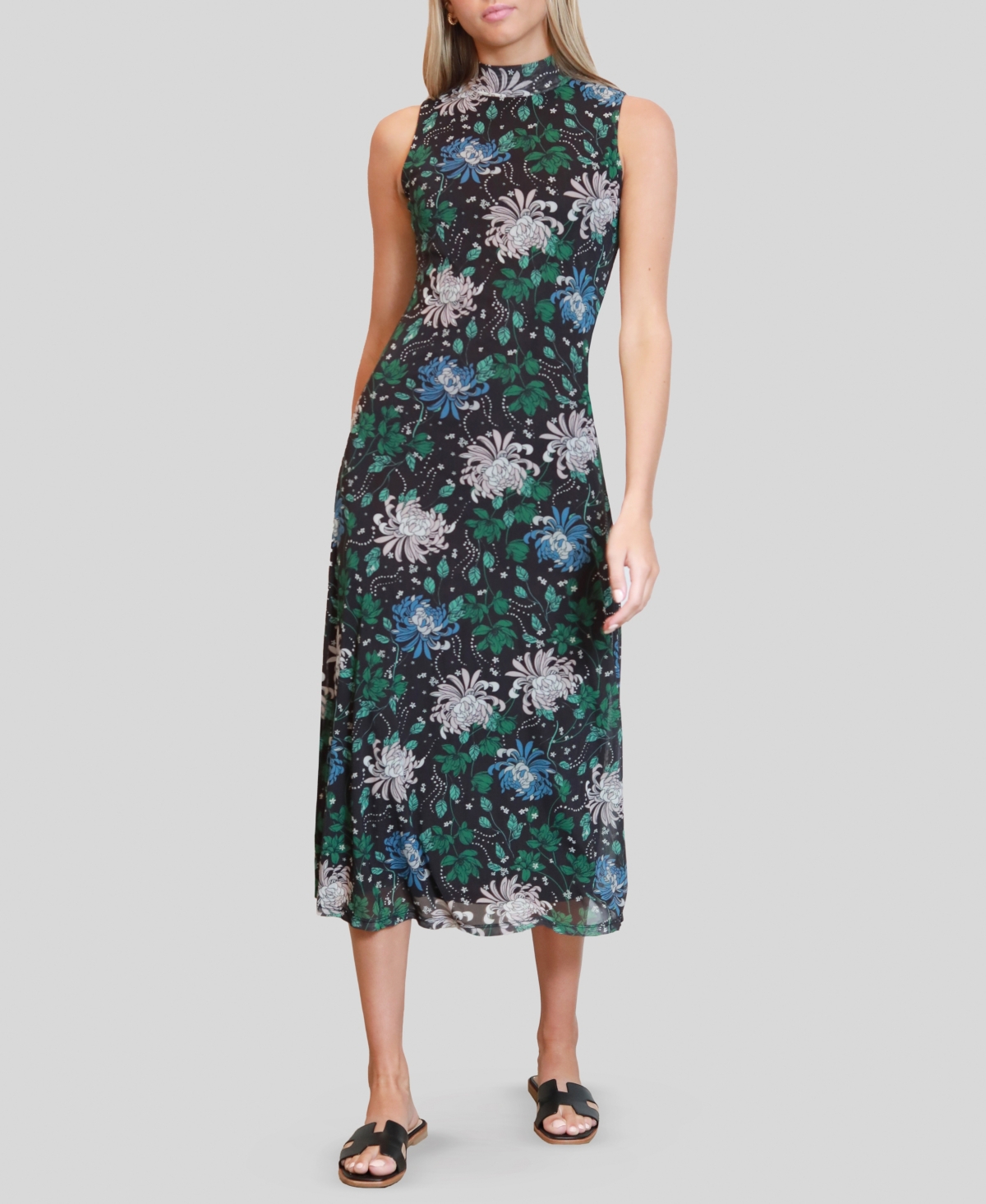 Click here for Almost Famous Juniors Printed-Mesh Sleeveless Mock... prices