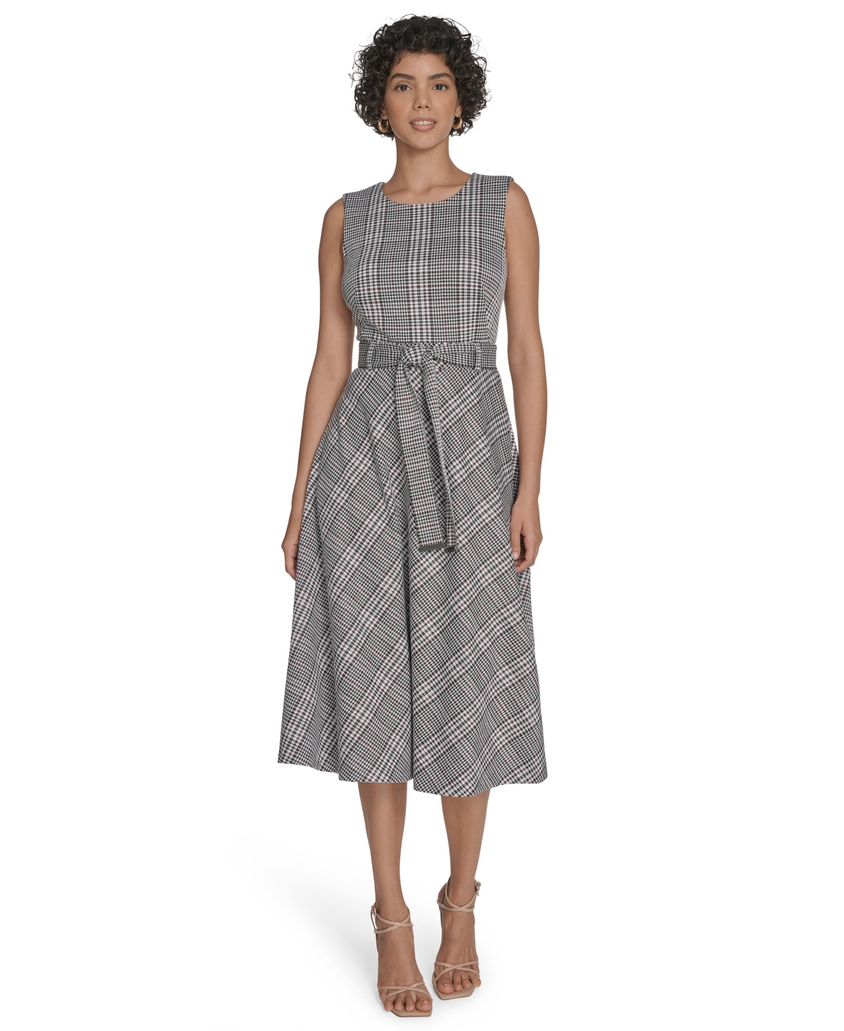 Click here for Calvin Klein Womens Plaid Sleeveless Midi Dress -... prices