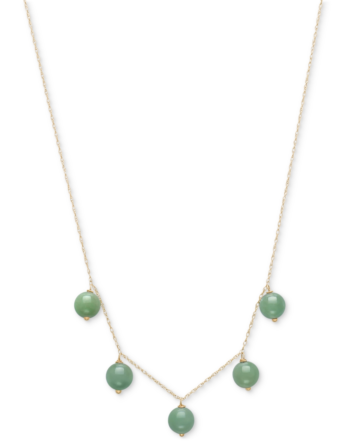 Click here for Macys Dyed Green Jade Dangle Bead 18 Collar Neckla... prices