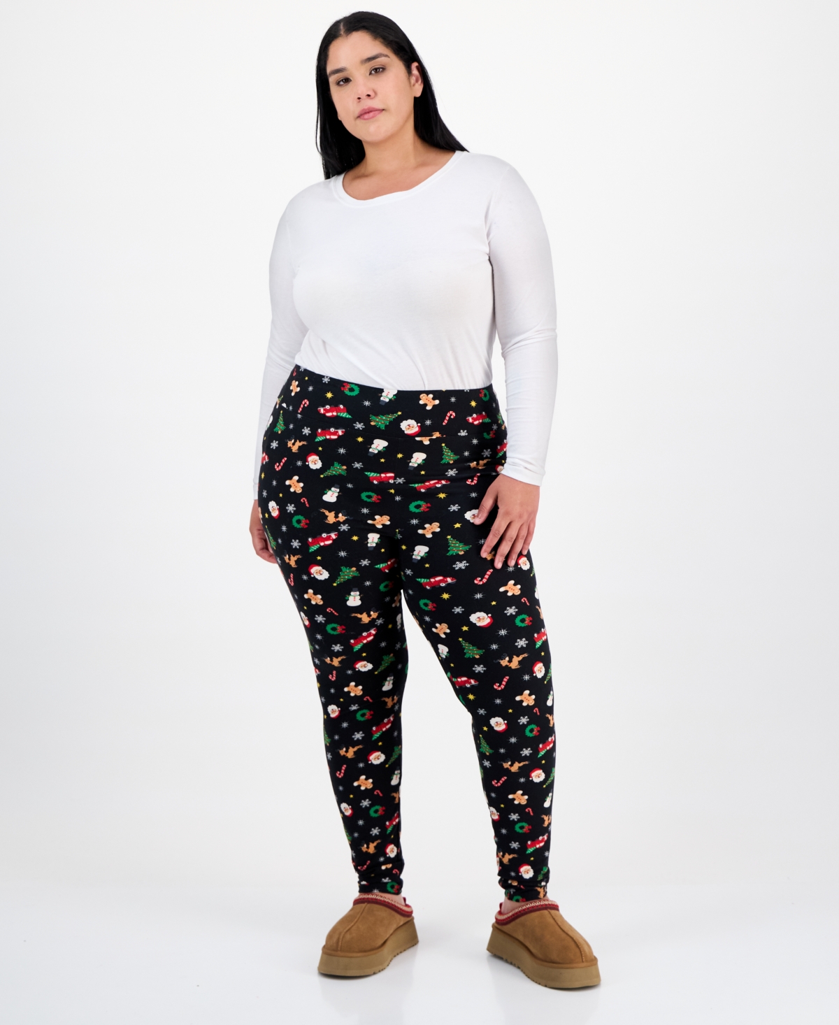 Click here for Planet Heart Trendy Plus Xmas Printed High-Rise Le... prices