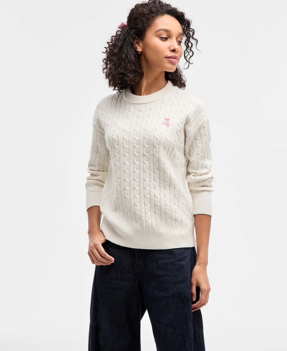 Click here for Hooked Up by Iot Juniors Cable-Knit Ballet Slipper... prices