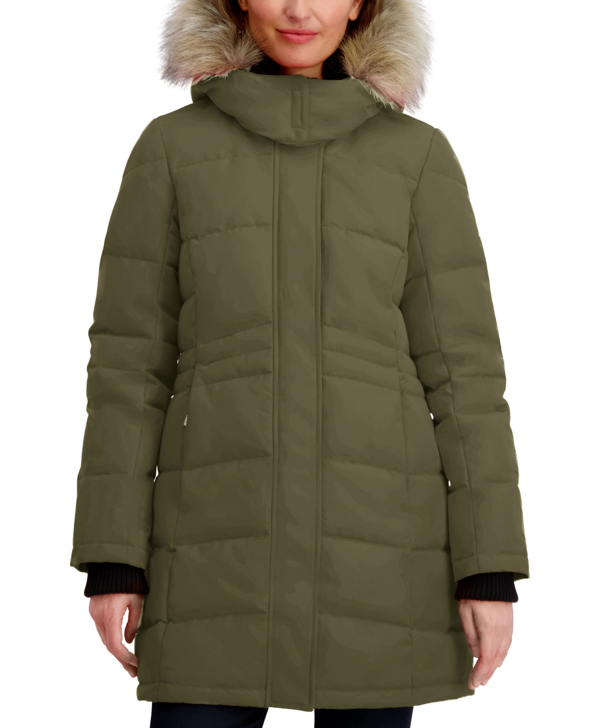 Click here for Nautica Womens Hooded Puffer Coat - Dark Olive Gre... prices