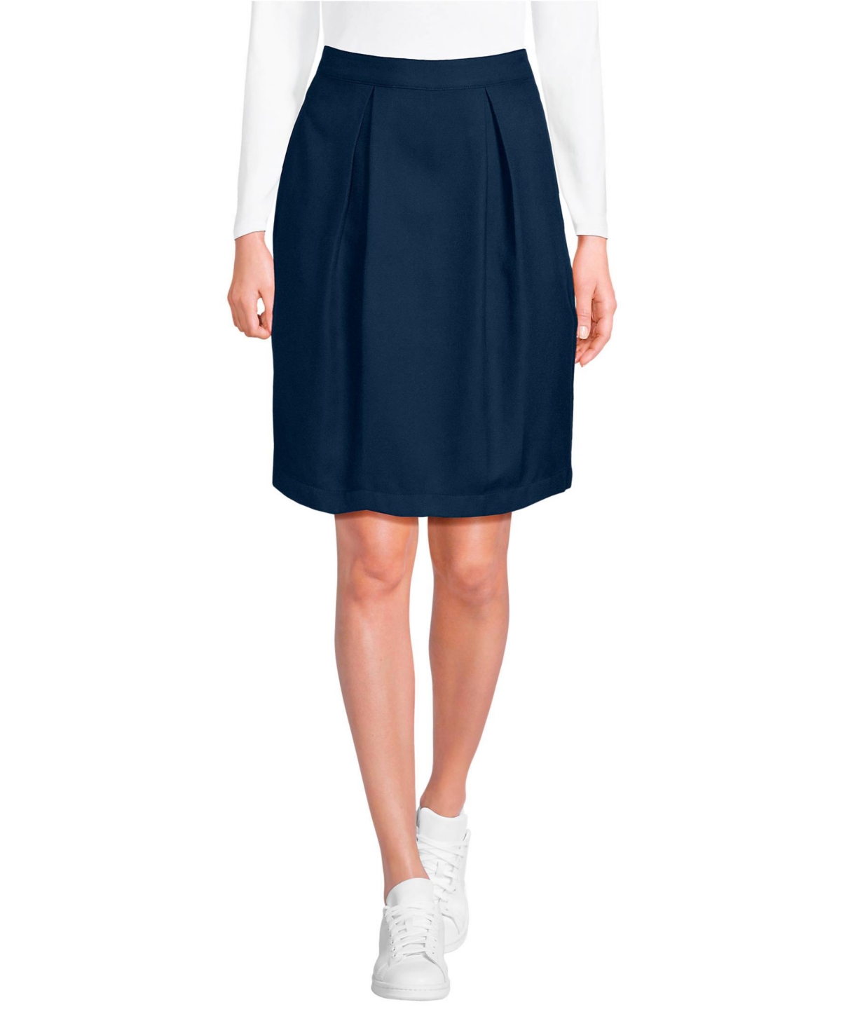 Click here for Lands End Womens Solid Pleated Skort Top of Knee -... prices