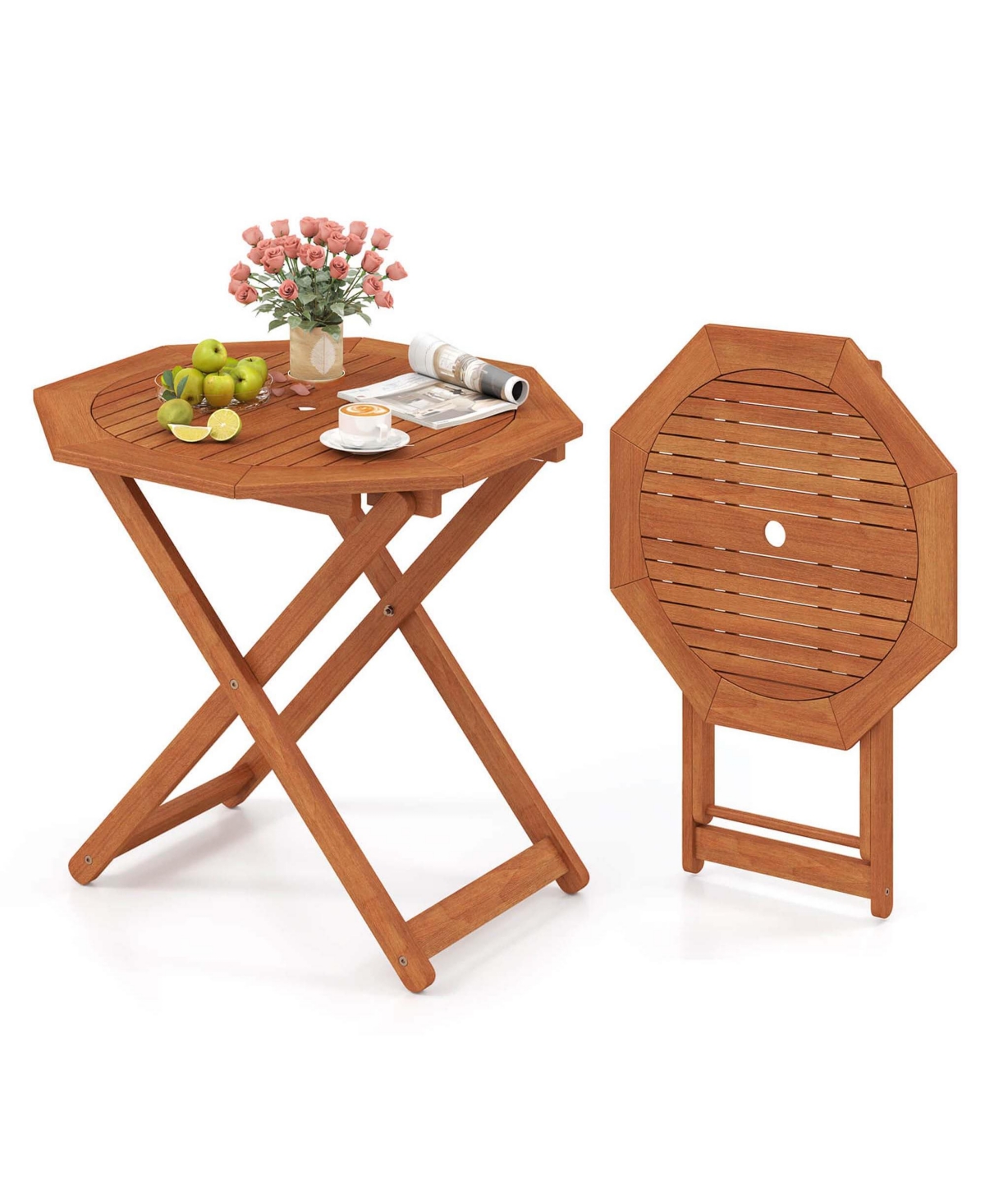 Click here for Costway 1 Pcs Outdoor Patio Folding Wood Dining Ta... prices