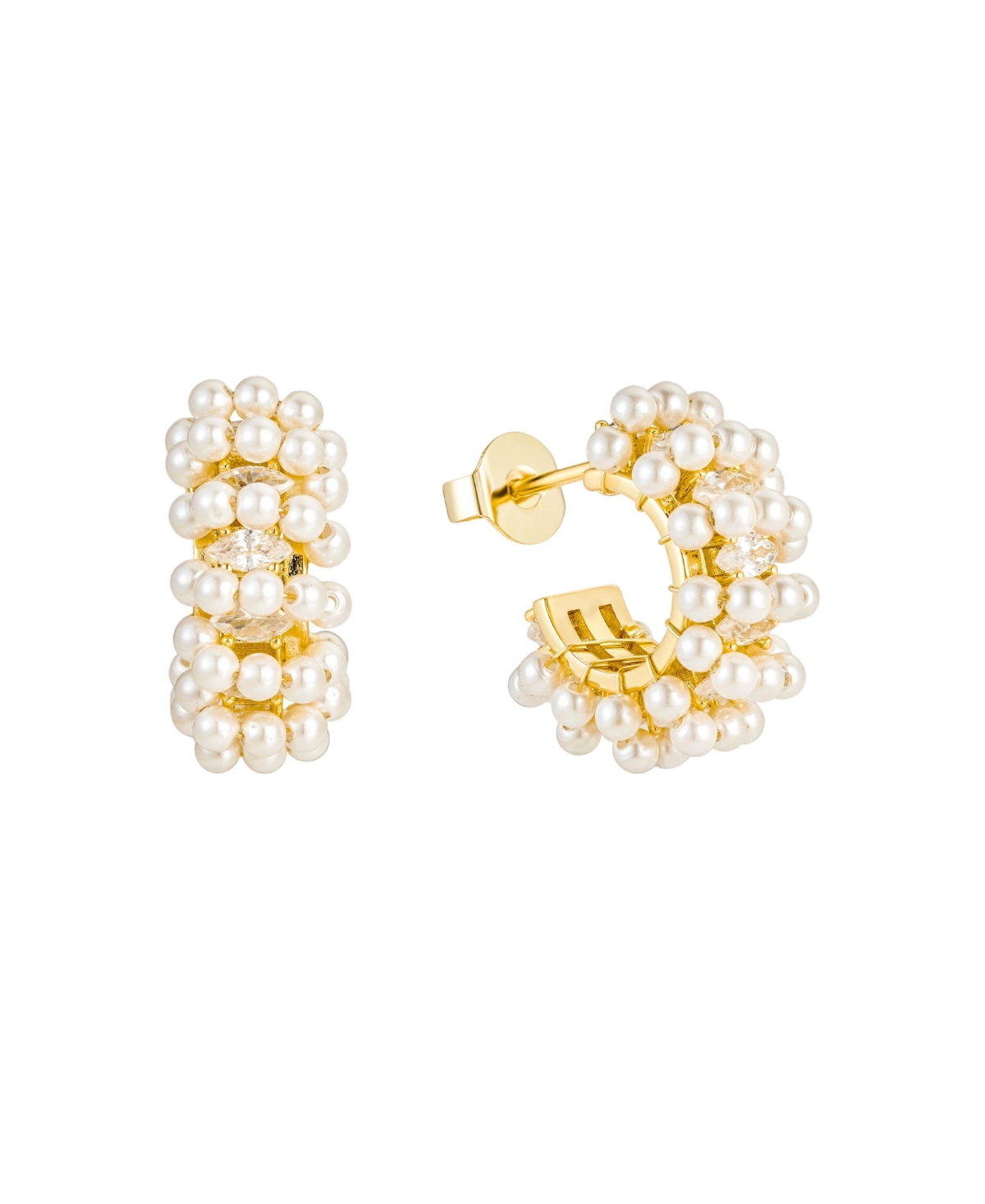 Click here for Millie Mini Pearl Hoops - Gold prices
