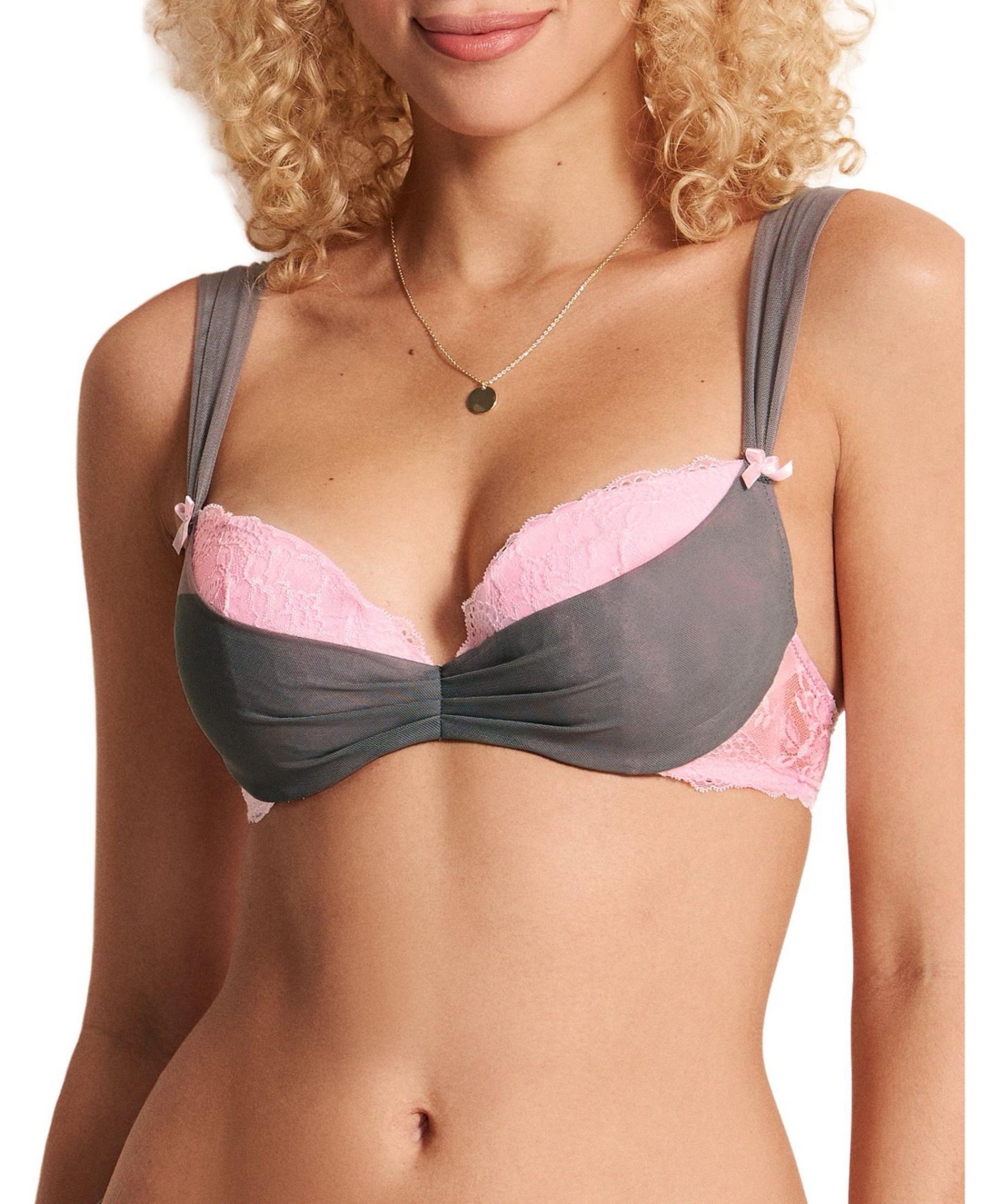 Click here for Adore Me Clairabelle Womens Push Up Demi Bra - Lig... prices