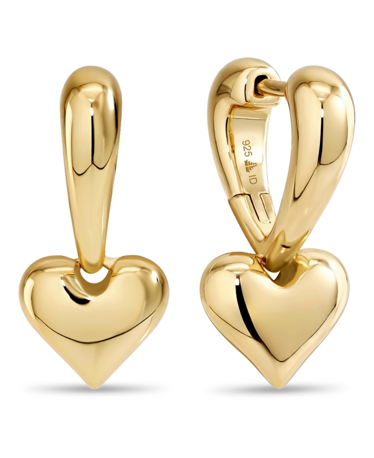 Click here for Devata Sweet Heart Huggie Hoop Earrings in Gold Pl... prices