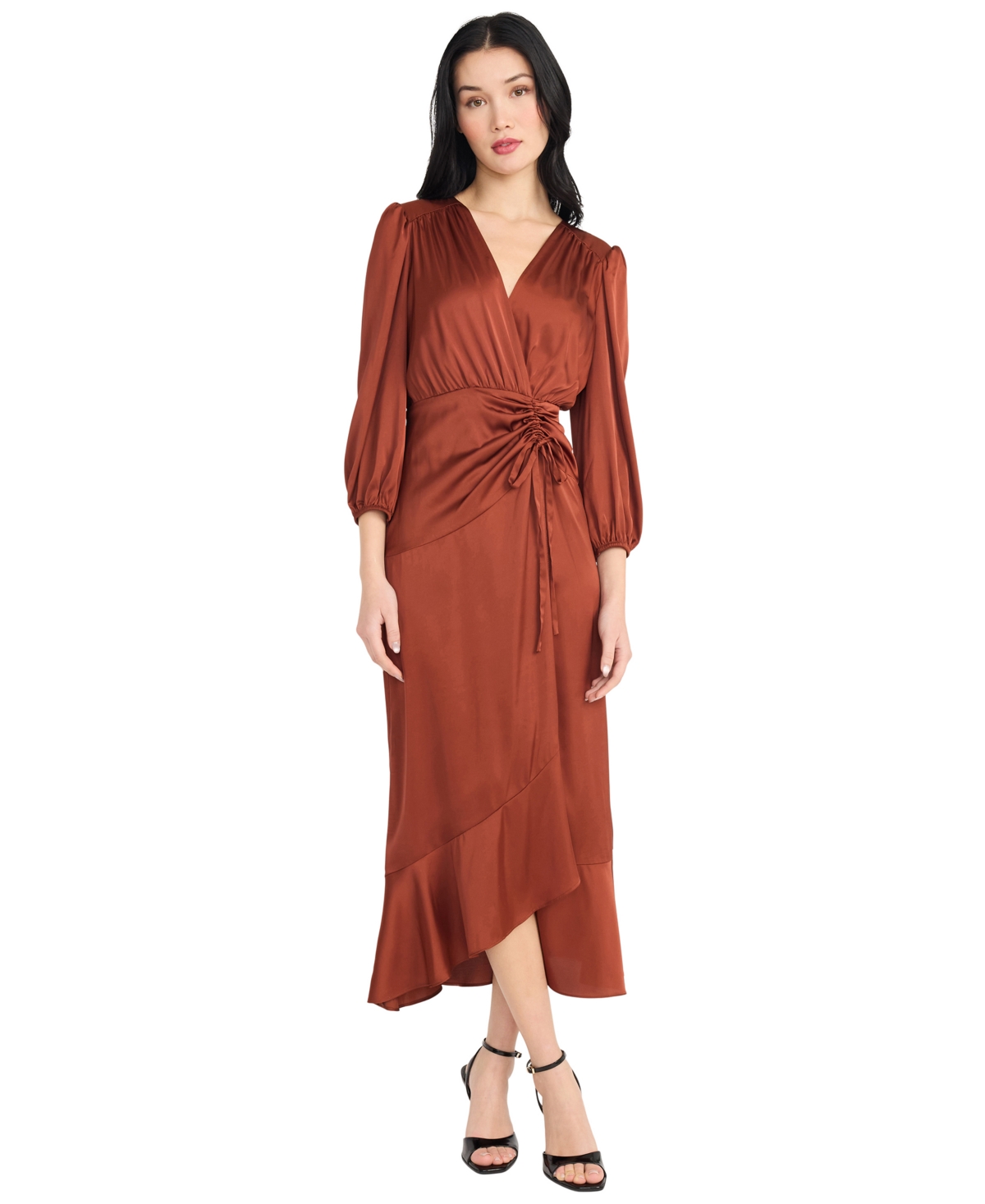 Click here for Donna Morgan Womens Tiered Skirt Wrap Dress - Fire... prices