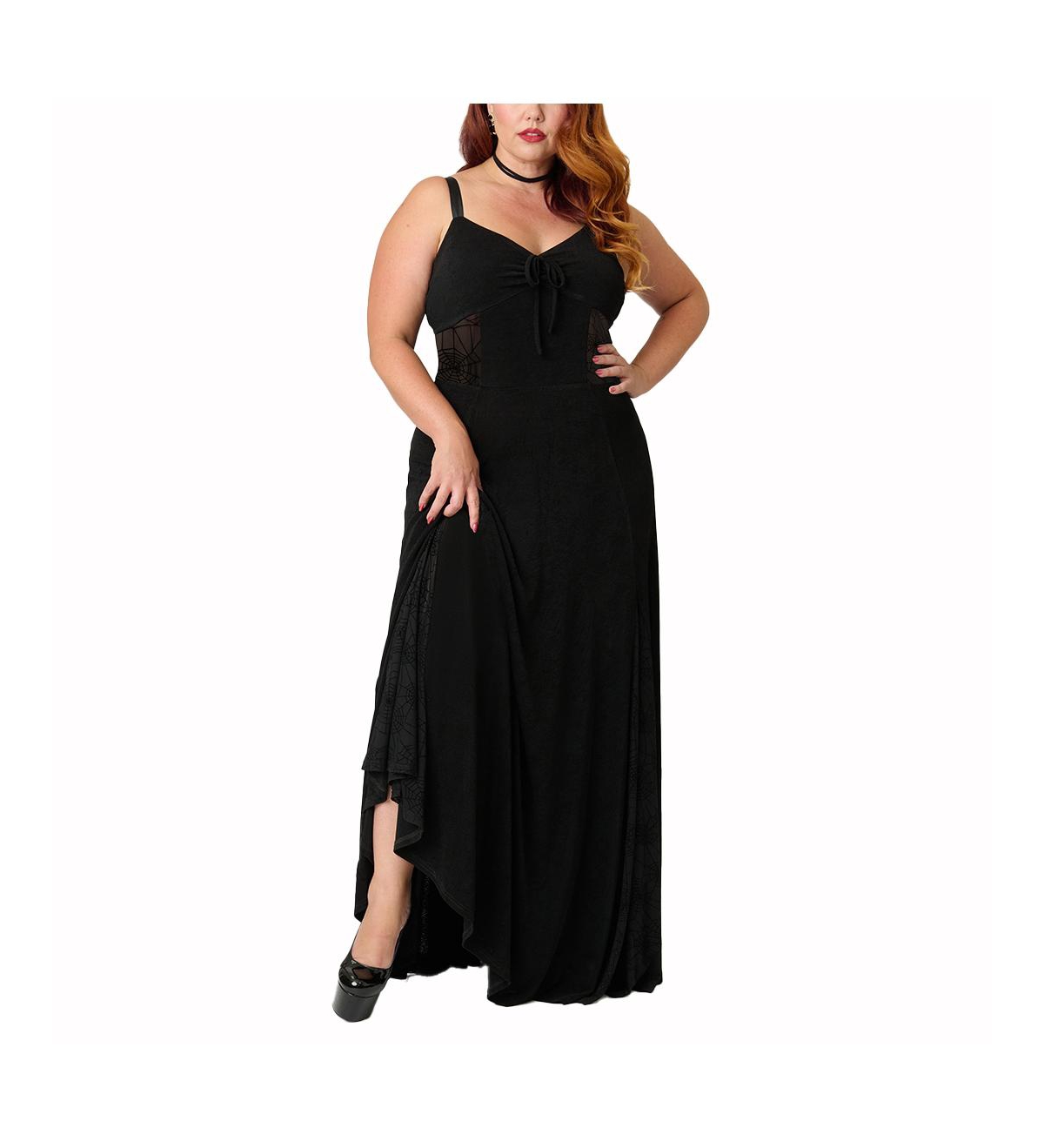 Click here for Unique Vintage Plus Size Sheer Spiderweb Godet Max... prices