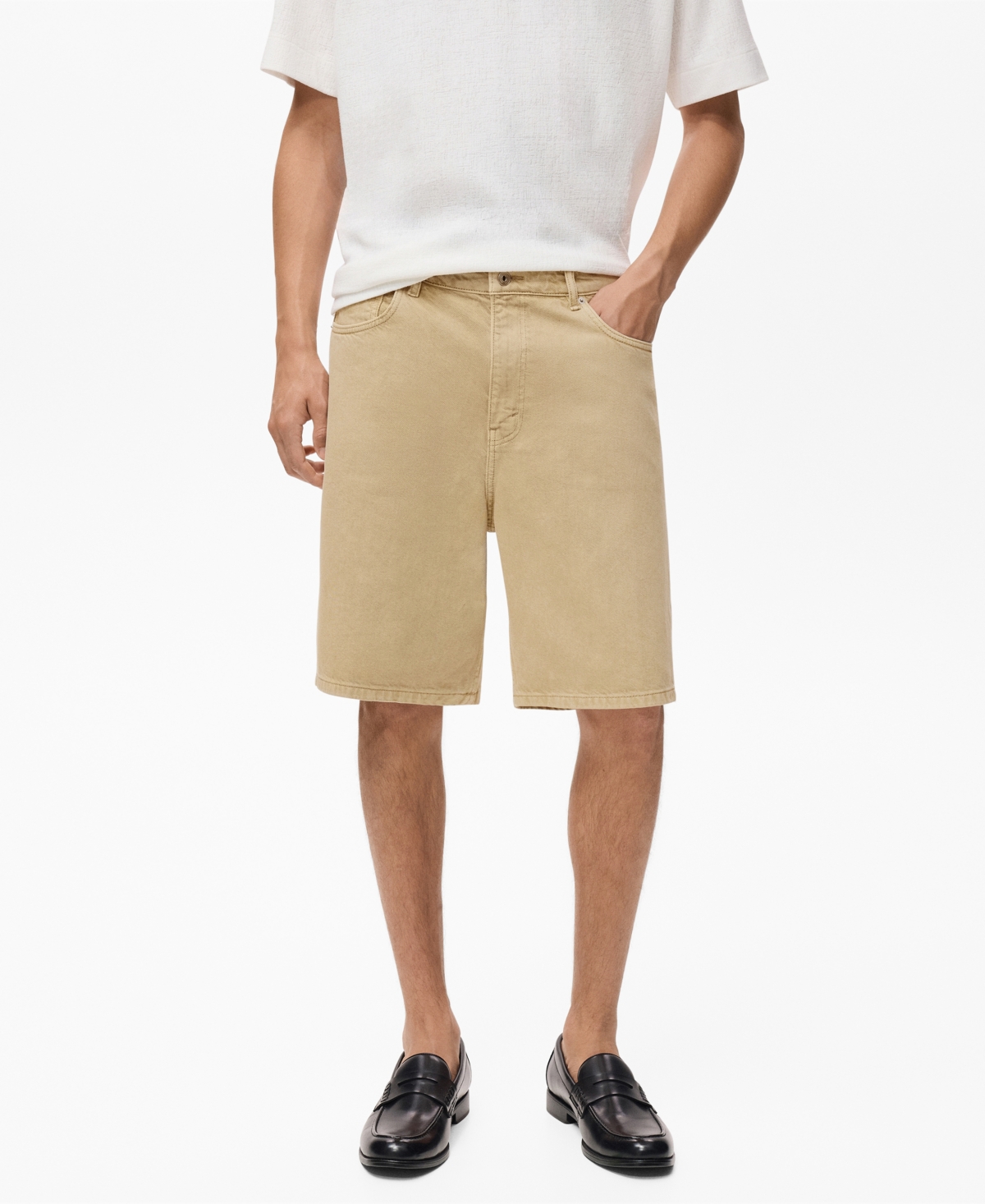 Click here for Mango Mens Denim Relaxed-Fit 9.53 Bermuda Shorts -... prices