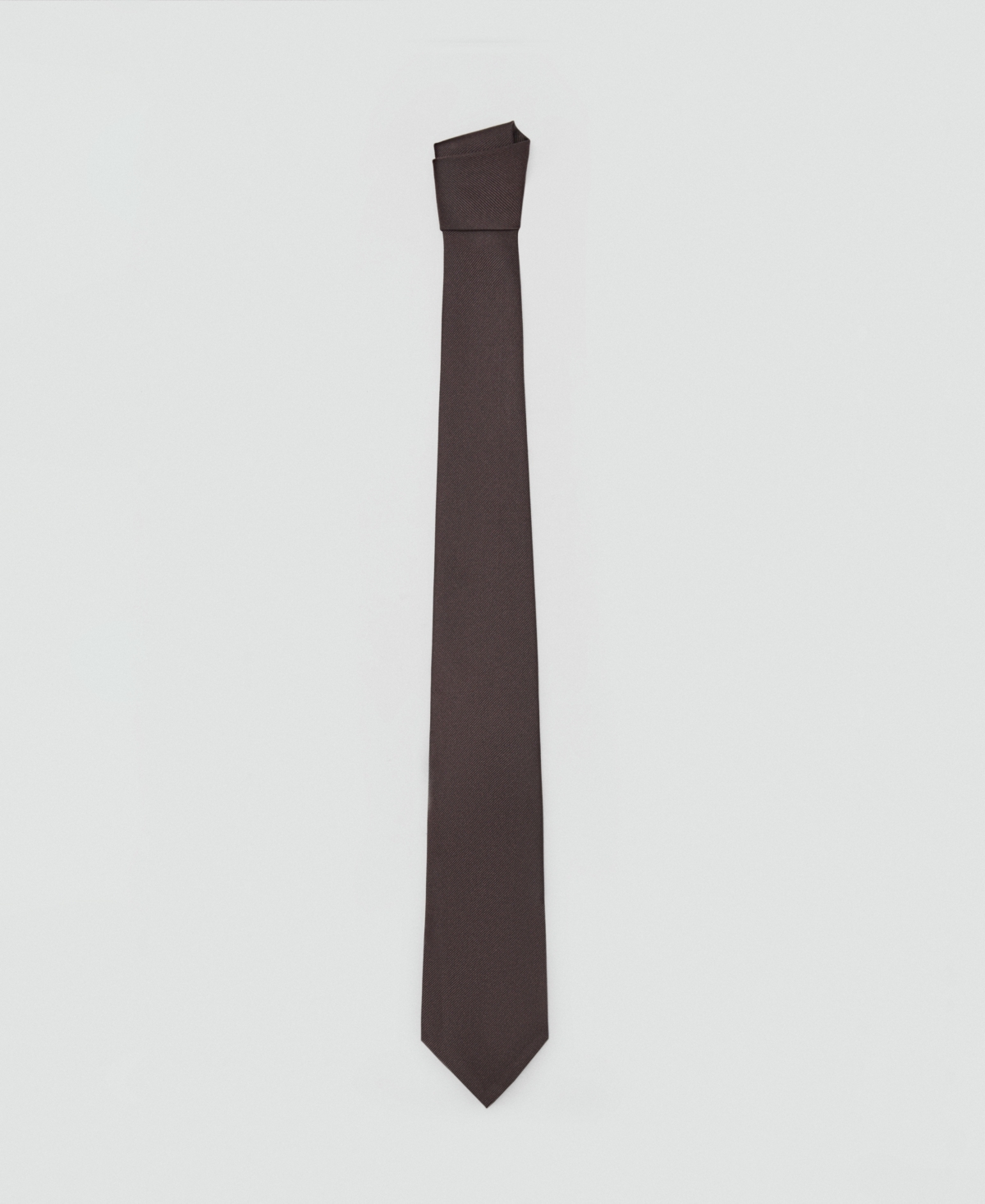 Click here for Mango Mens Plain Silk Tie - Brown prices