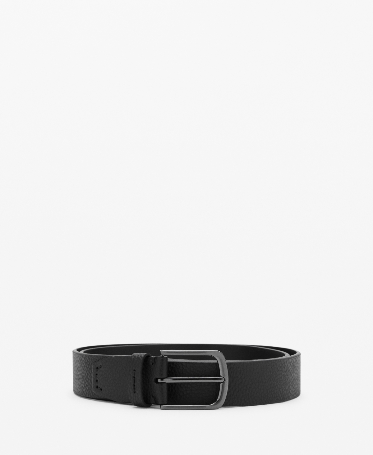 Click here for Mango Mens Pebbled Leather Belt - Black prices