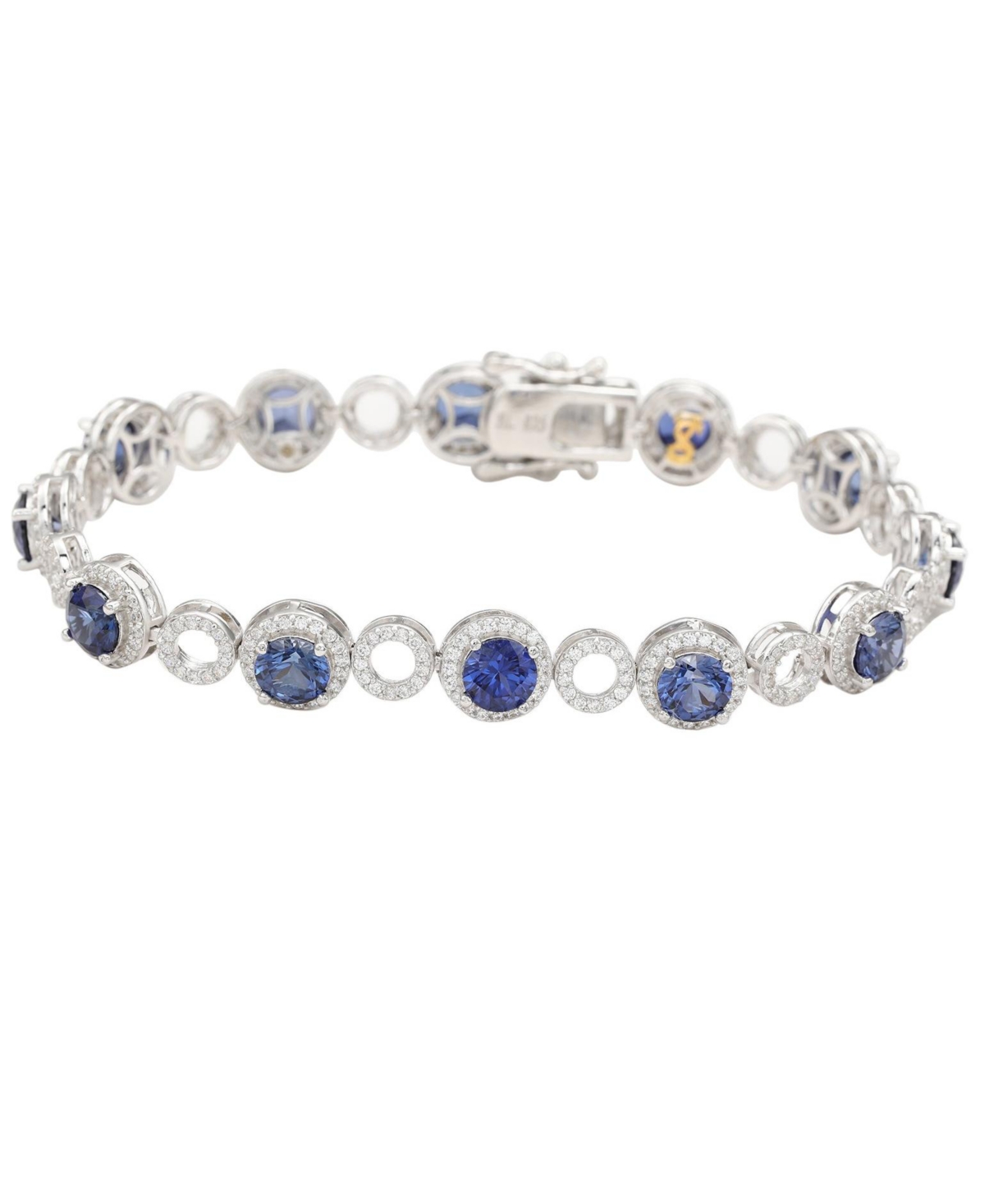 Click here for Suzy Levian Sterling Silver Sapphire & Created Whi... prices