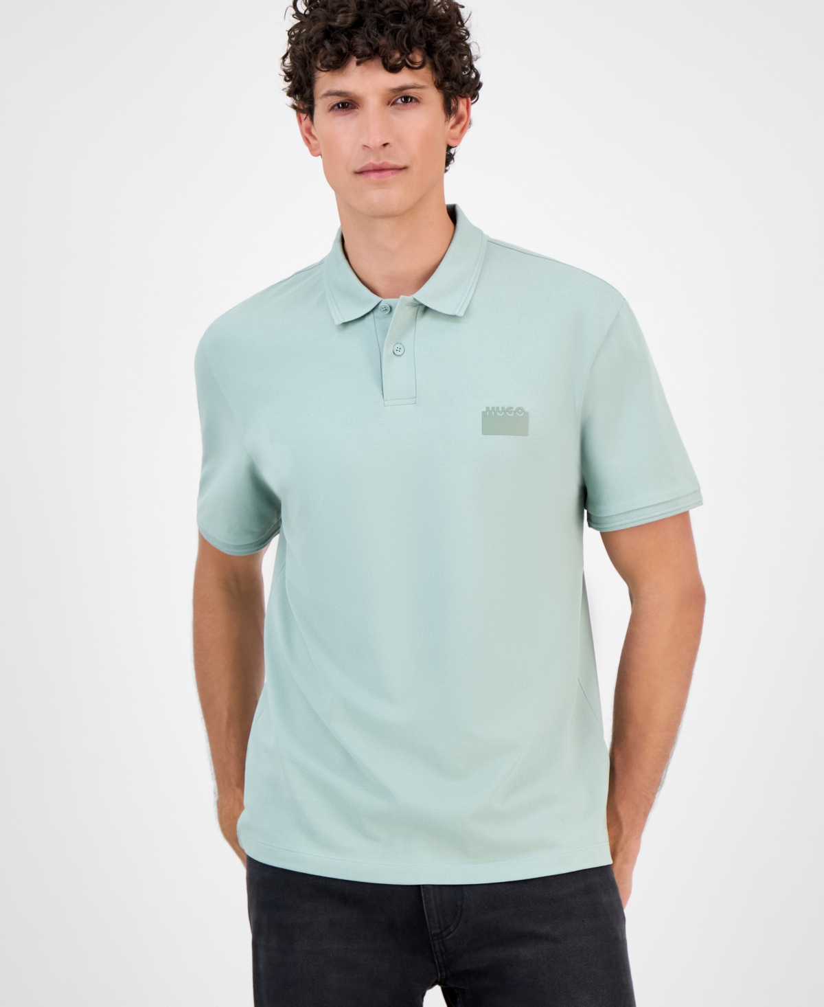 Click here for Hugo By Hugo Boss Mens Delastolo Polo - Pastel Gre... prices