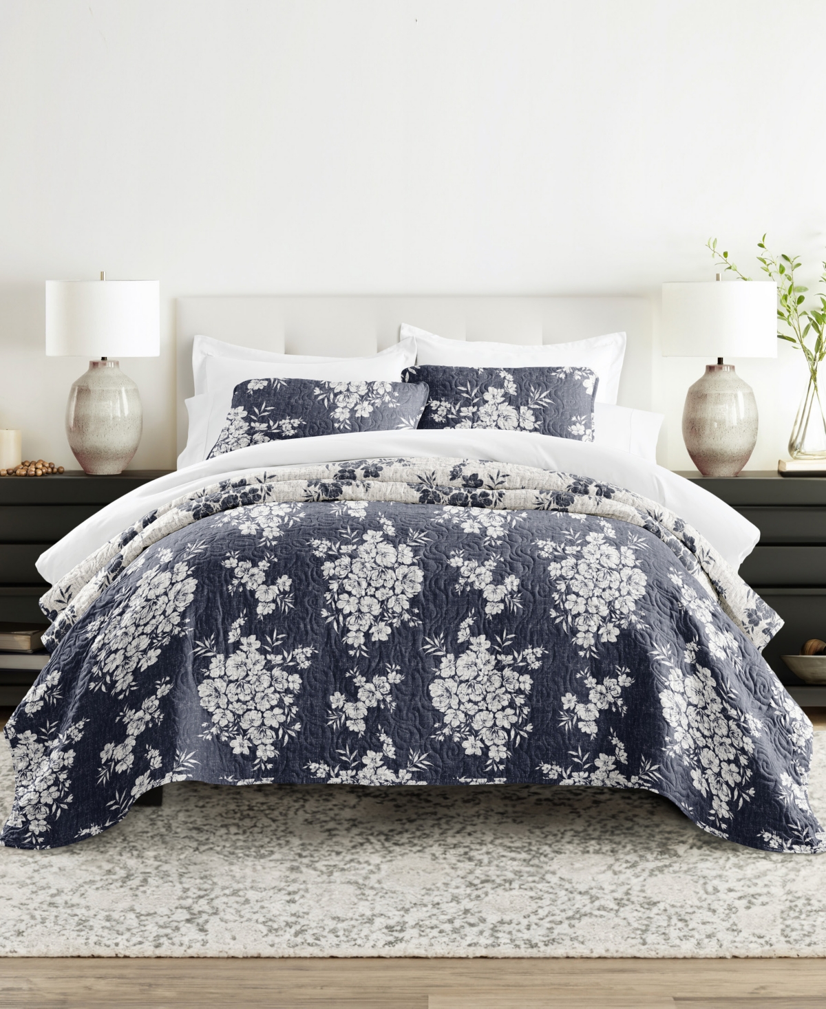 Click here for ienjoy Home Distressed Bouquet Reversible 3-Pc. Qu... prices