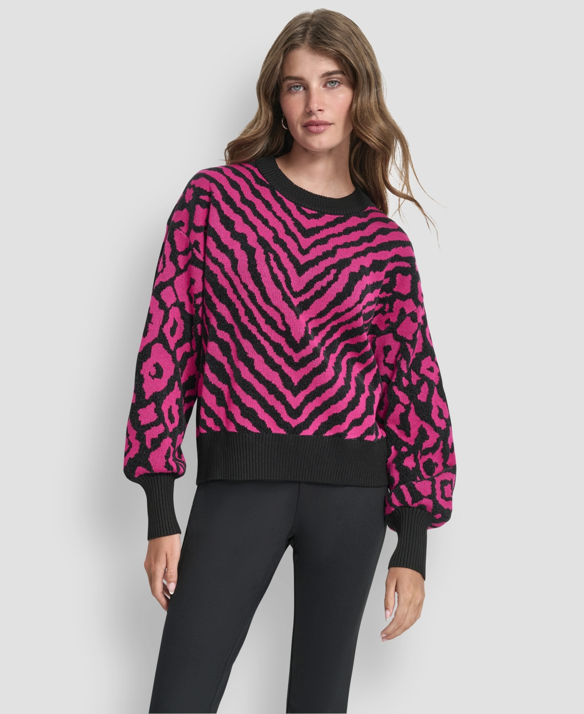 Click here for Dkny Womens Long Sleeve Crew Neck Sweater - Fuchsi... prices