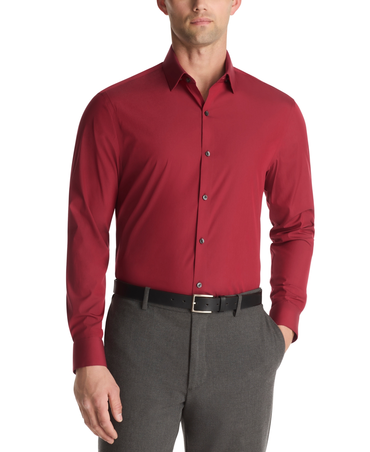 Click here for Calvin Klein Mens Extra Slim Fit Dress Shirt - Red prices