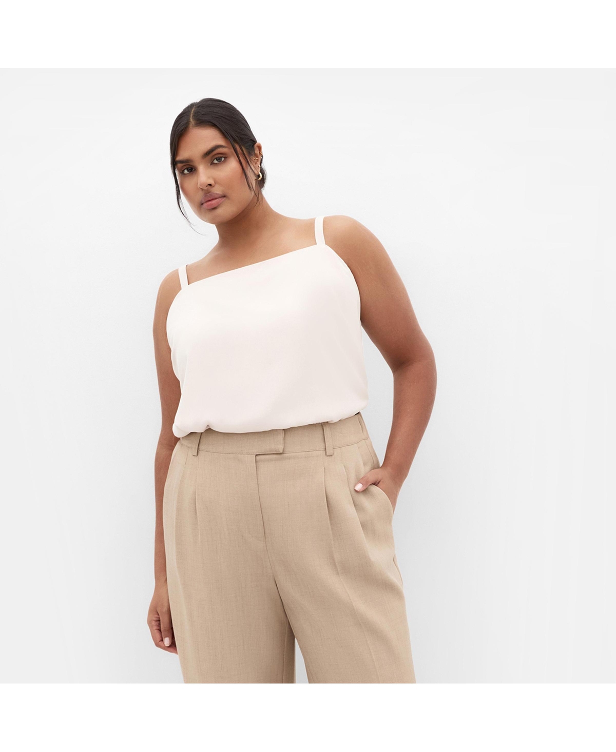 Click here for City Chic Plus Size Sadie Straight Neck Cami - Cre... prices