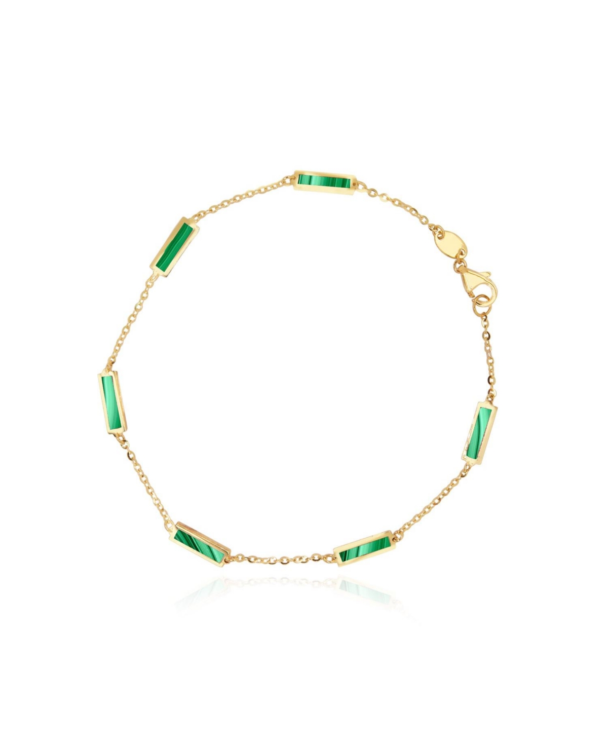 Click here for The Lovery Malachite Bar Chain Bracelet 14K Gold -... prices