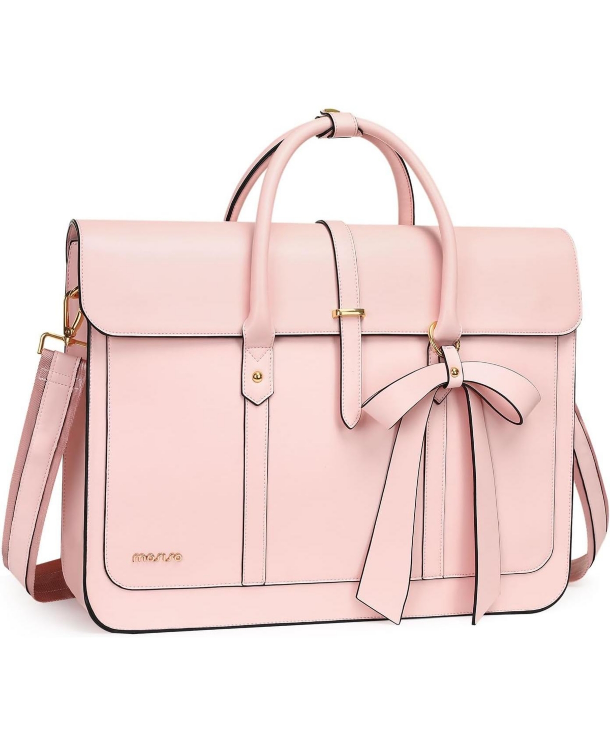 Click here for Mosiso Pink Pu Leather Laptop Bag for Women - 15-1... prices