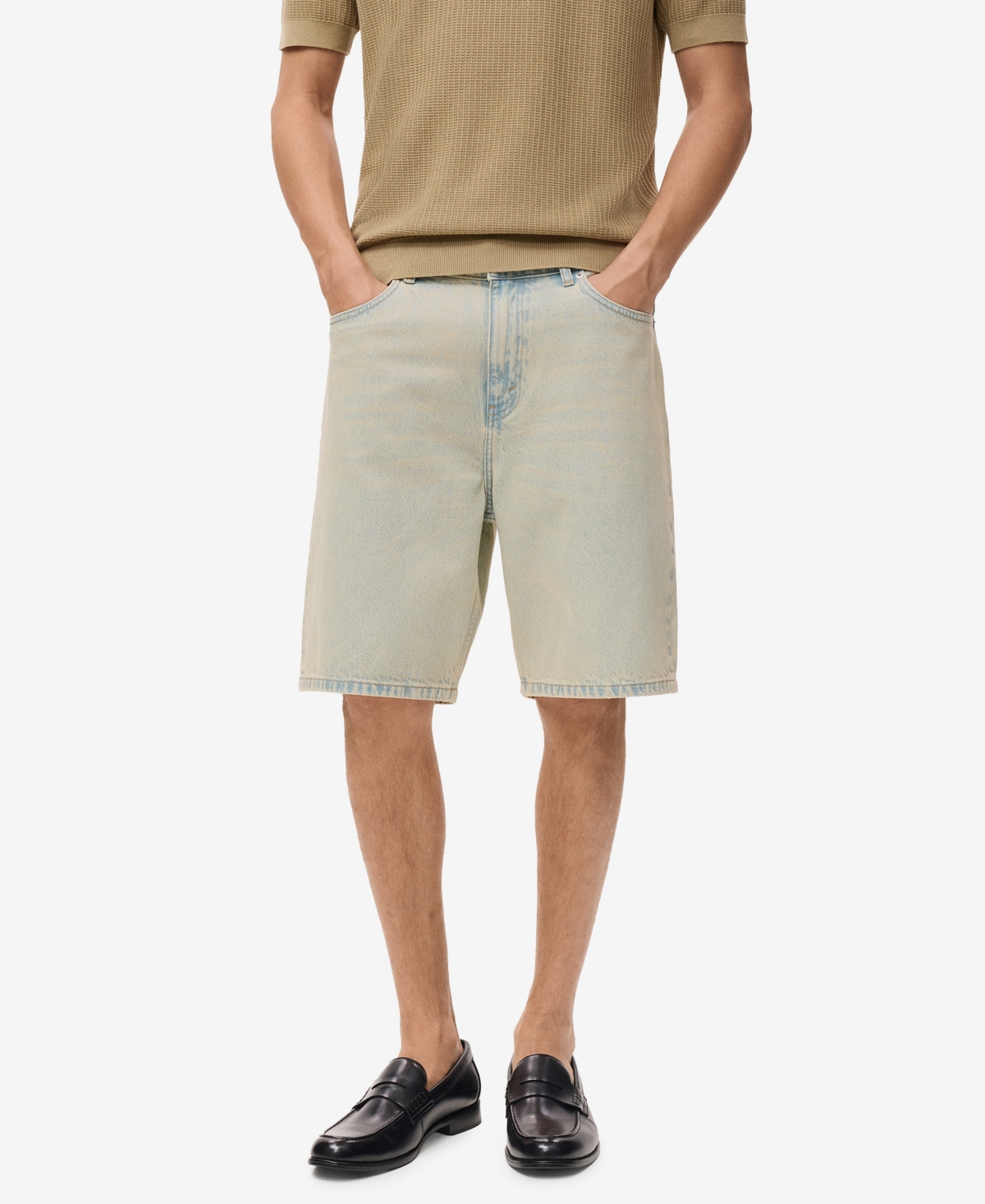 Click here for Mango Mens Denim Relaxed-Fit 9.53 Bermuda Shorts -... prices