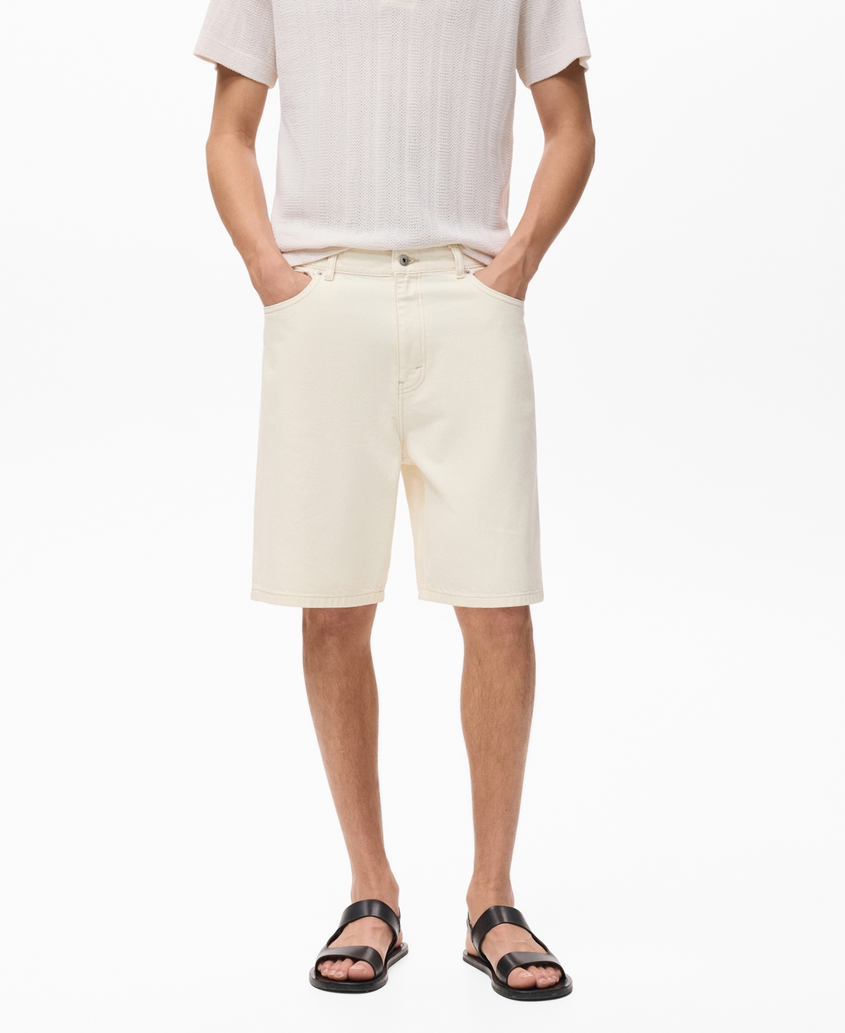 Click here for Mango Mens Denim Relaxed-Fit 9.53 Bermuda Shorts -... prices