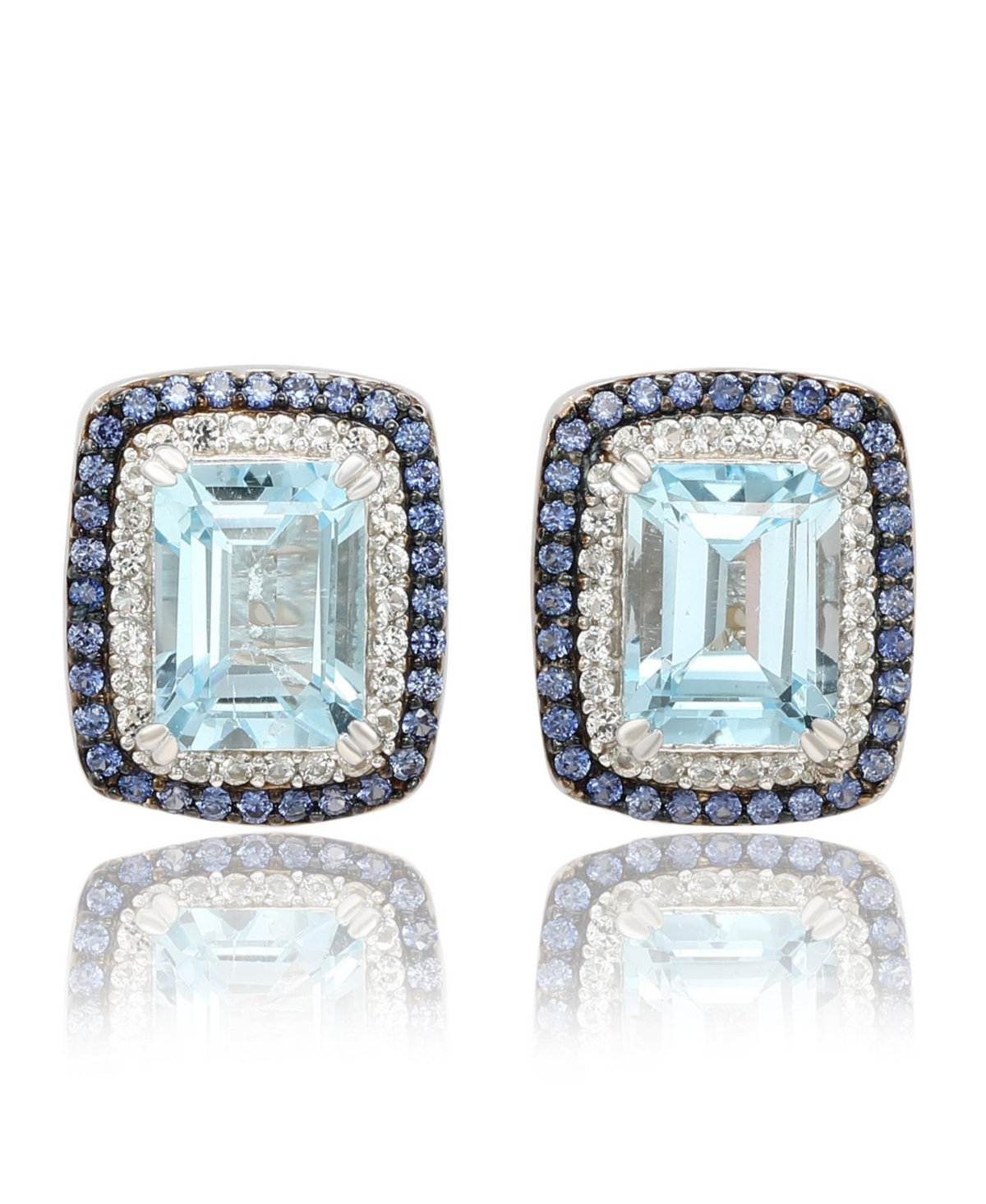Click here for Suzy Levian Sterling Silver Emerald Cut Topaz And... prices