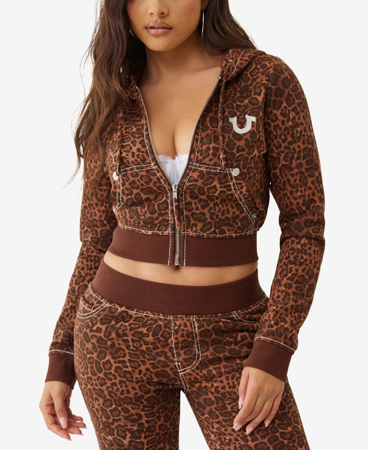 Click here for True Religion Womens Big T Crystal Leopard Shrunke... prices