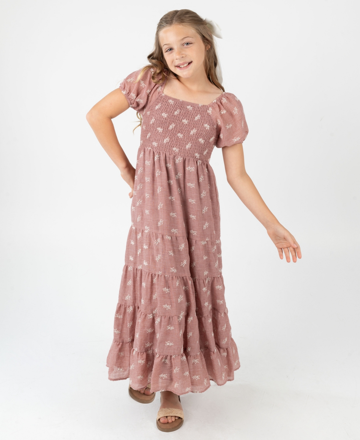 Click here for Rare Editions Big Girls Embroidered Linen Maxi Dre... prices