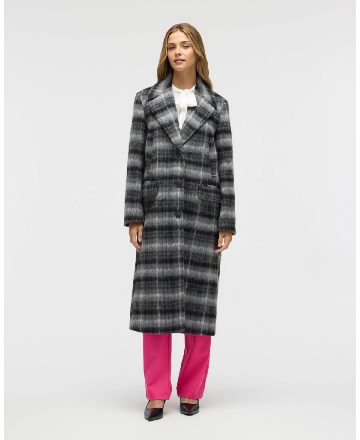 Click here for Nvlt Womens Brushed Plaid Wool Blend Boyfriend Coa... prices