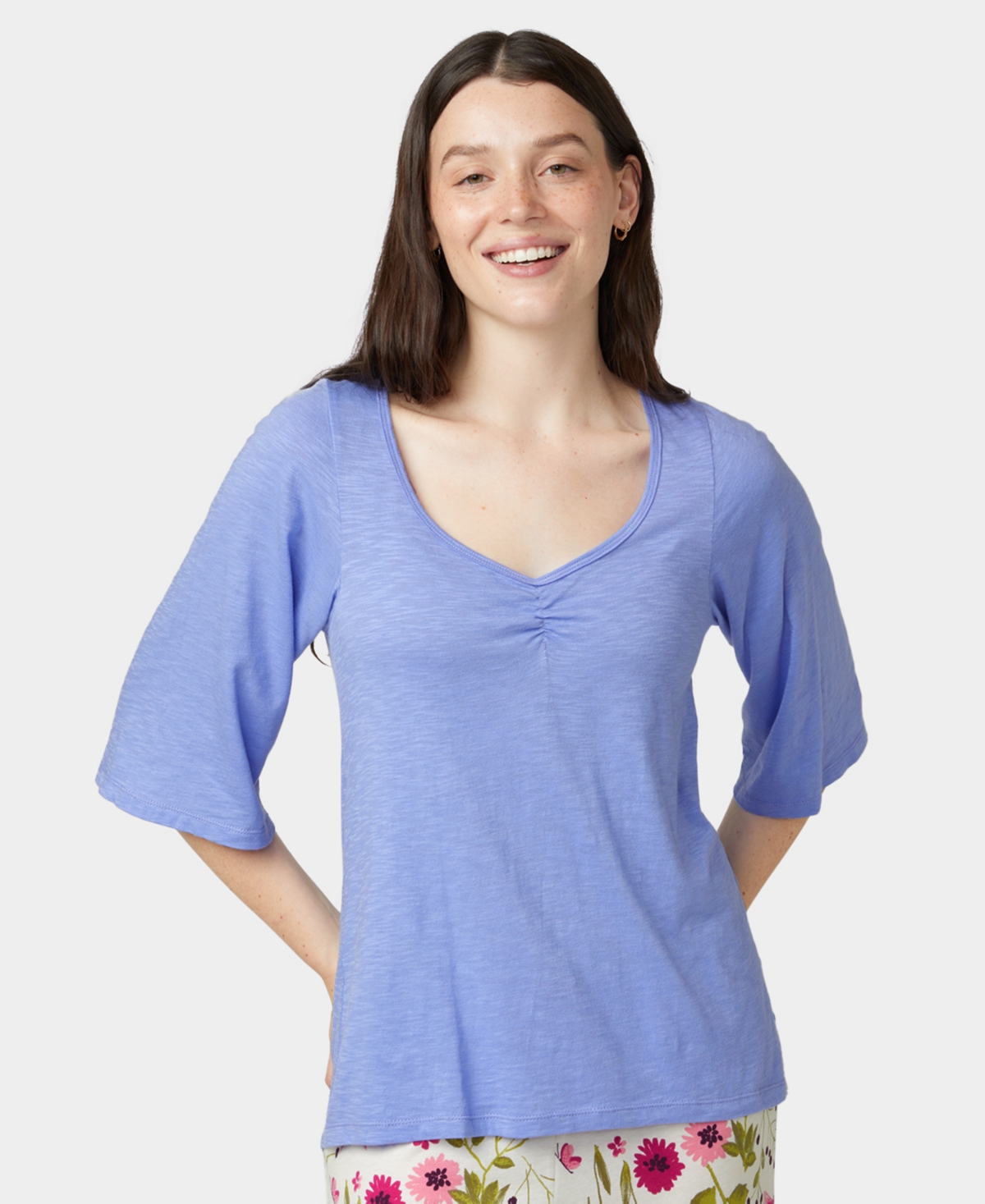Click here for Hue Womens Shirred Bell Sleeve Pajama T-Shirt - Ja... prices