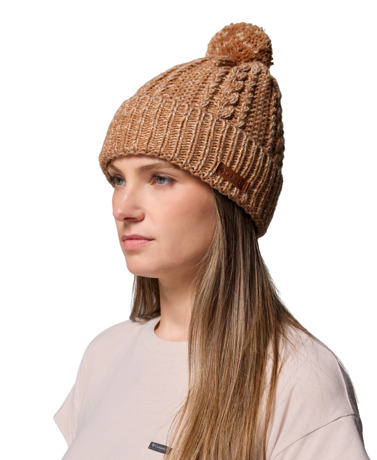 Click here for Columbia Womens Ridge Knit Beanie Hat - Camel Brow... prices