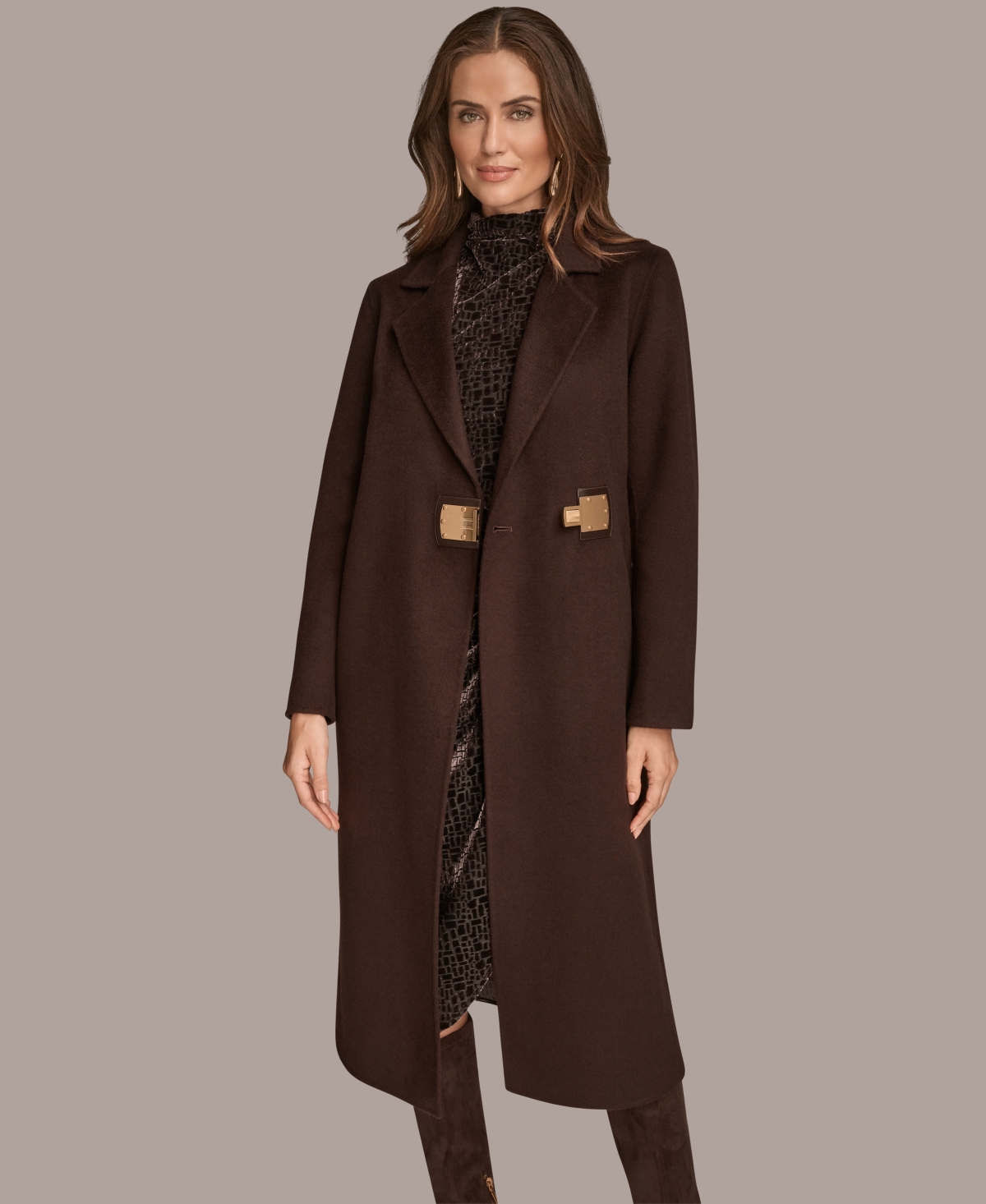 Click here for Donna Karan New York Womens Wool Blend Buckle Deta... prices
