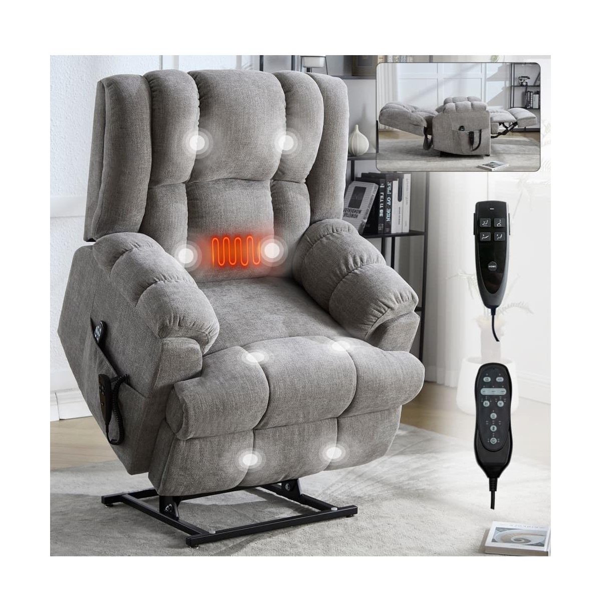 Click here for Maison Boucle Chenille Power Lift Recliner for Sen... prices