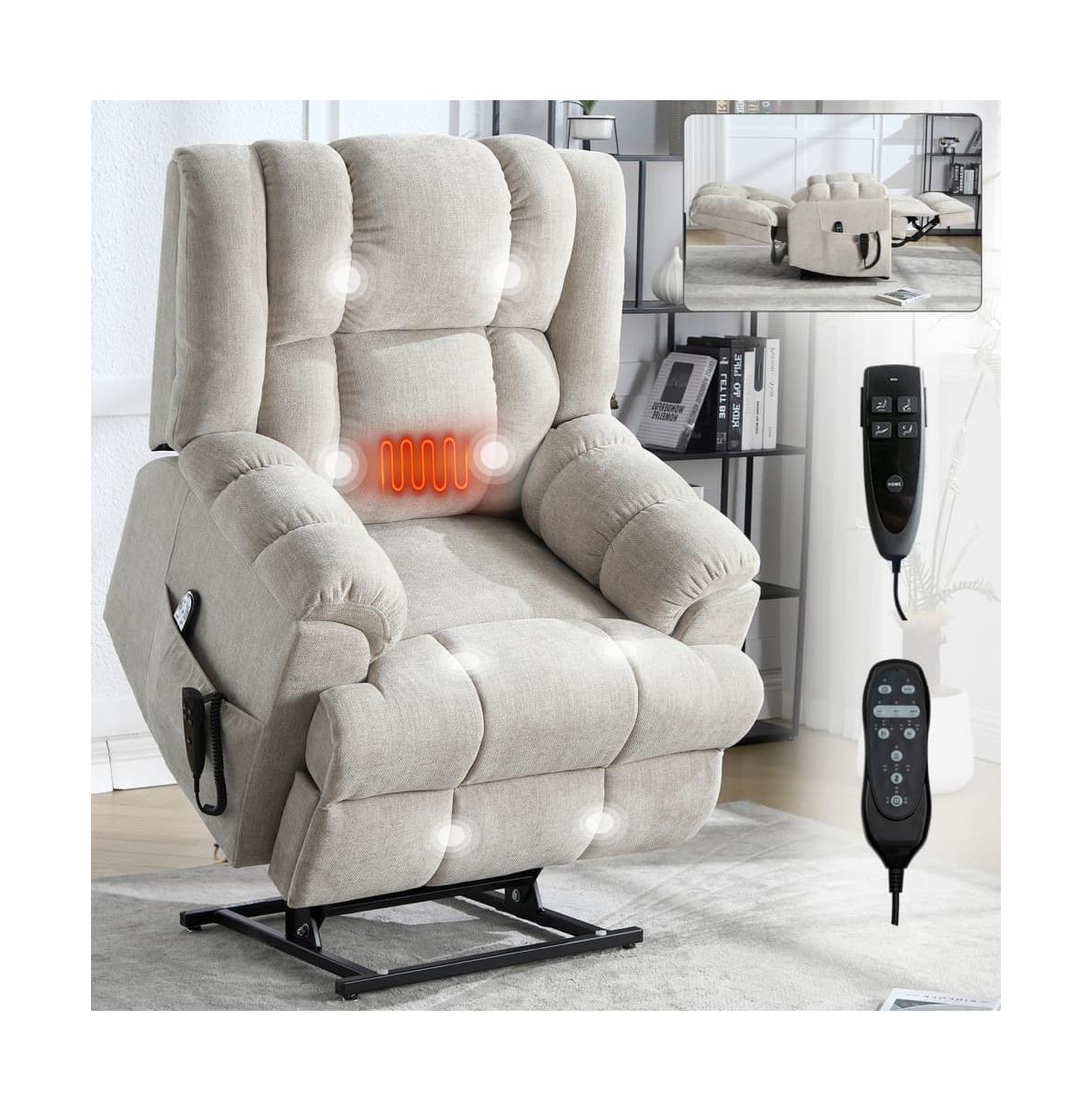Click here for Maison Boucle Chenille Power Lift Recliner for Sen... prices