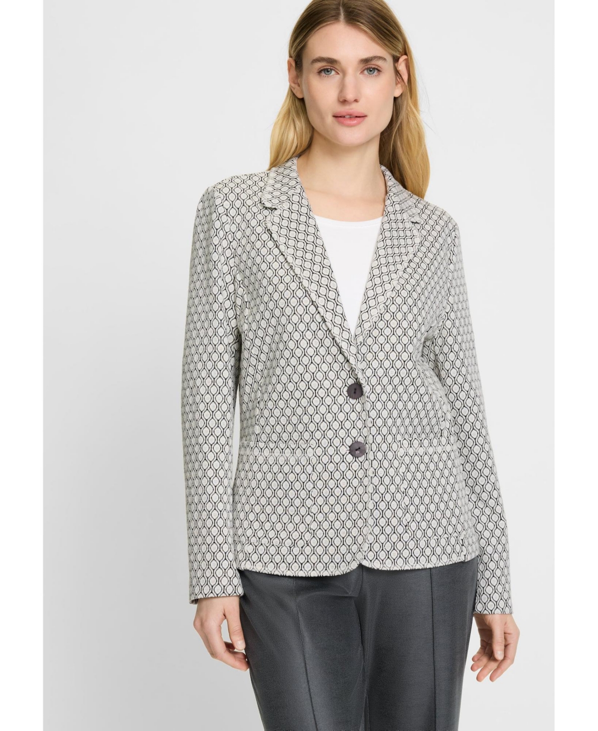 Click here for Olsen Womens Ornamental Stretch Blazer - Off white prices